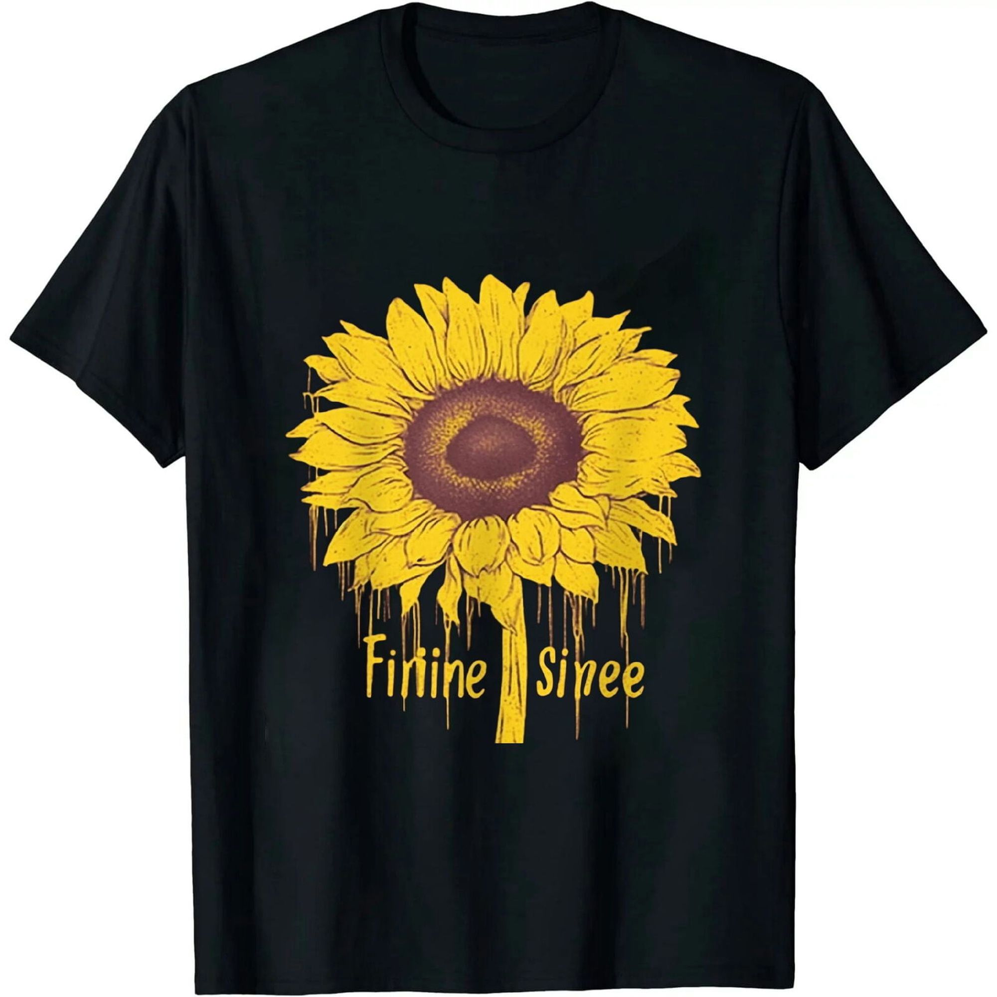 Sunflower Print Women's Short Sleeve T-Shirts - Stylish Graphic Tees ...