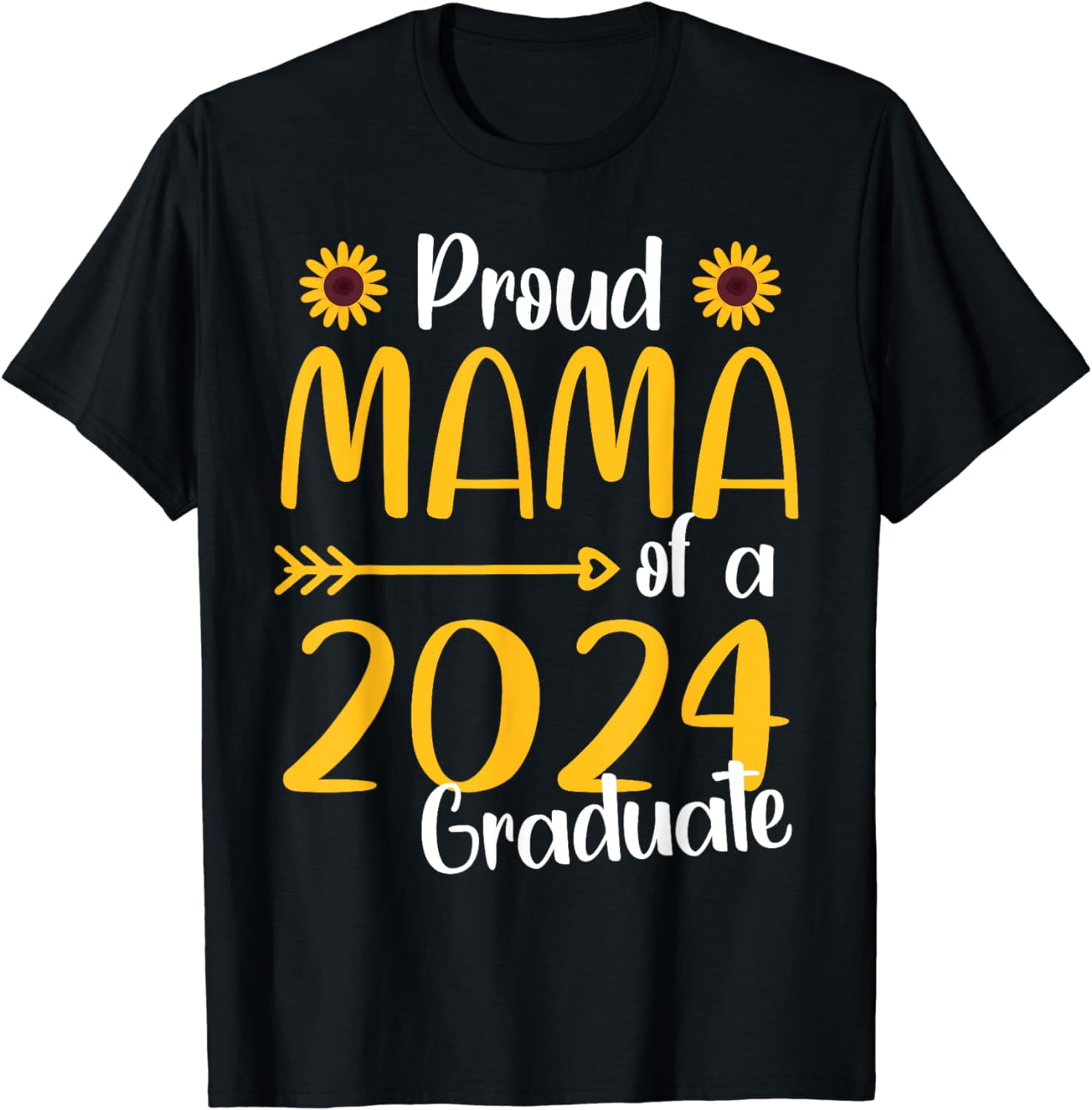 Sunflower Proud Mama of a 2024 graduate 2024 Graduation Cotton T-Shirt ...