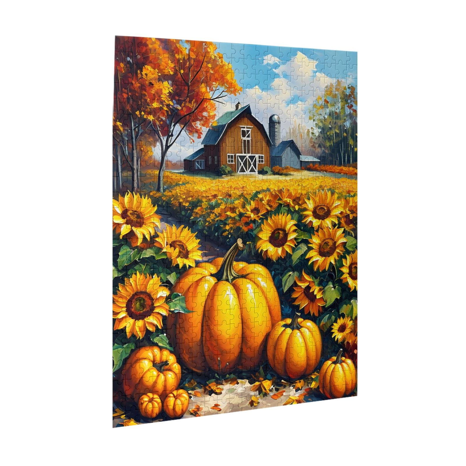 Sunflower Pumpkin Farm Jigsaw Puzzles 500 Pieces for Adults - Colorful ...
