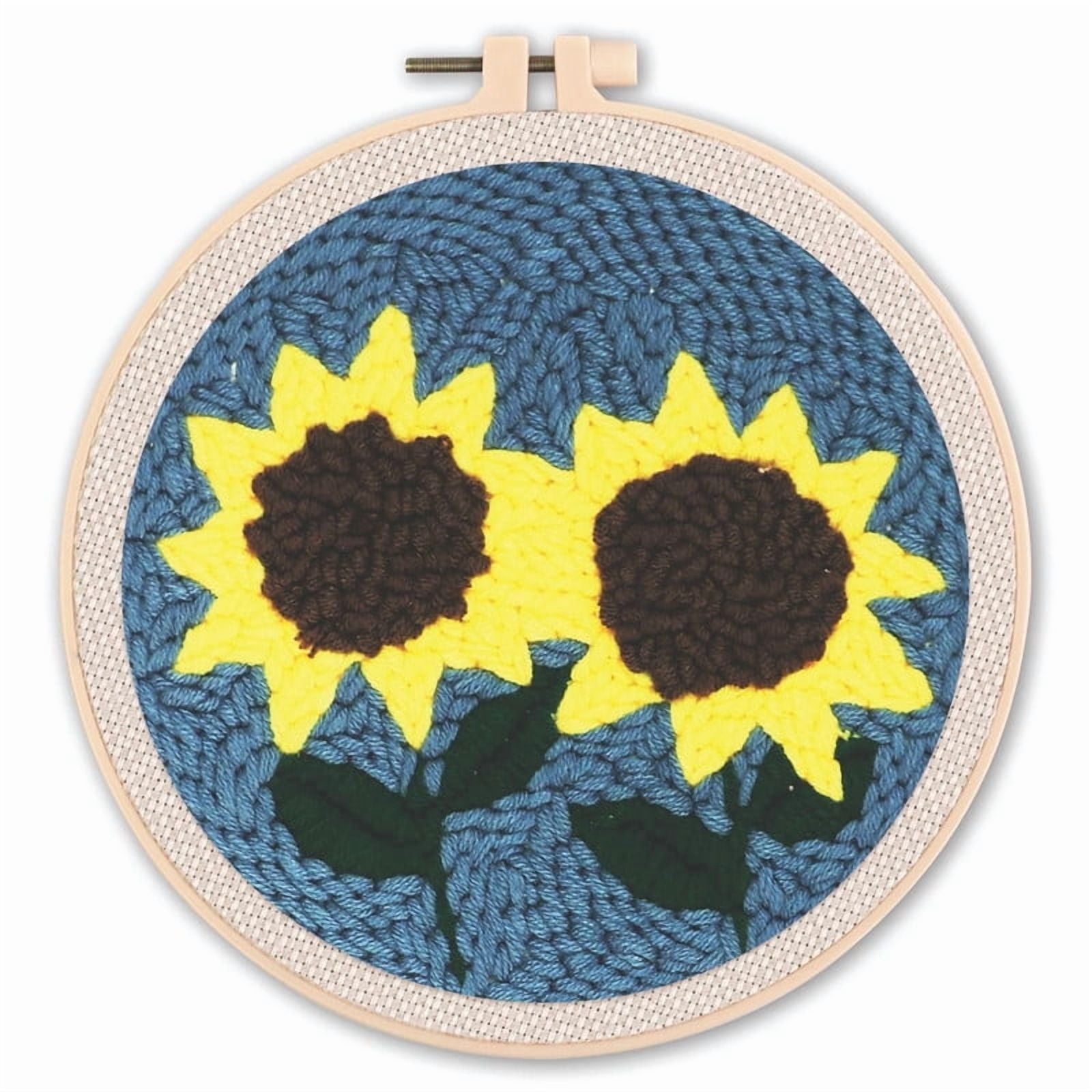 Sunflower Punch Needle Kits Adults Beginner, Handcraft DIY Craft Hoop ...