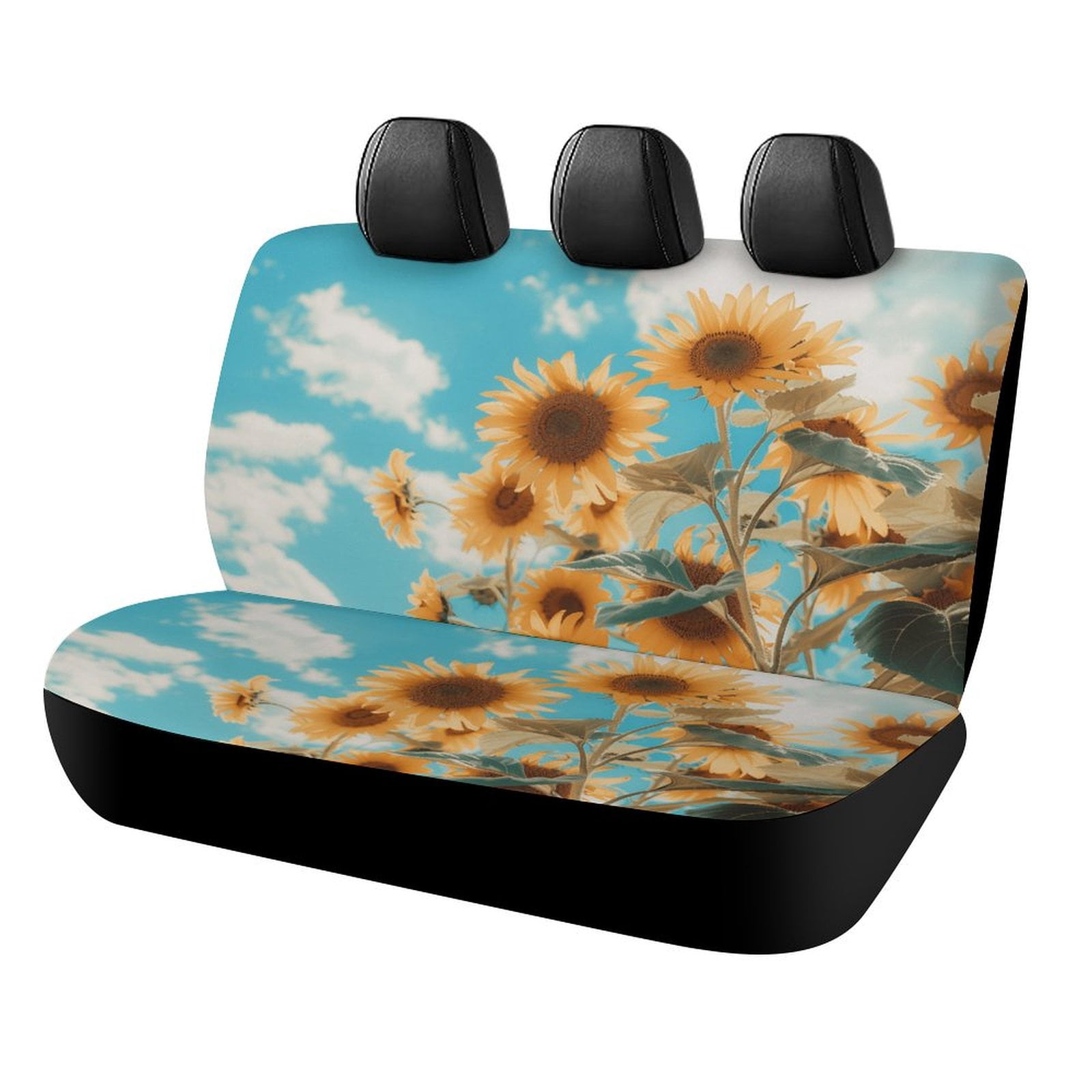 Sunflower Rear Seat Covers, Car Backseat Protector, Universal Back Seat ...