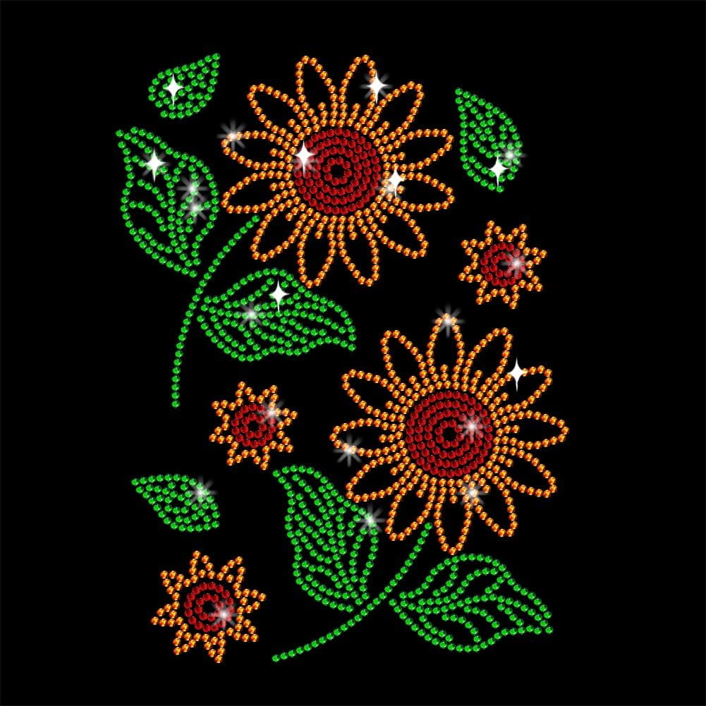 Sunflower Rhinestonet Iron on Transfer 11.7x8.3 Inch Heat Transfer ...