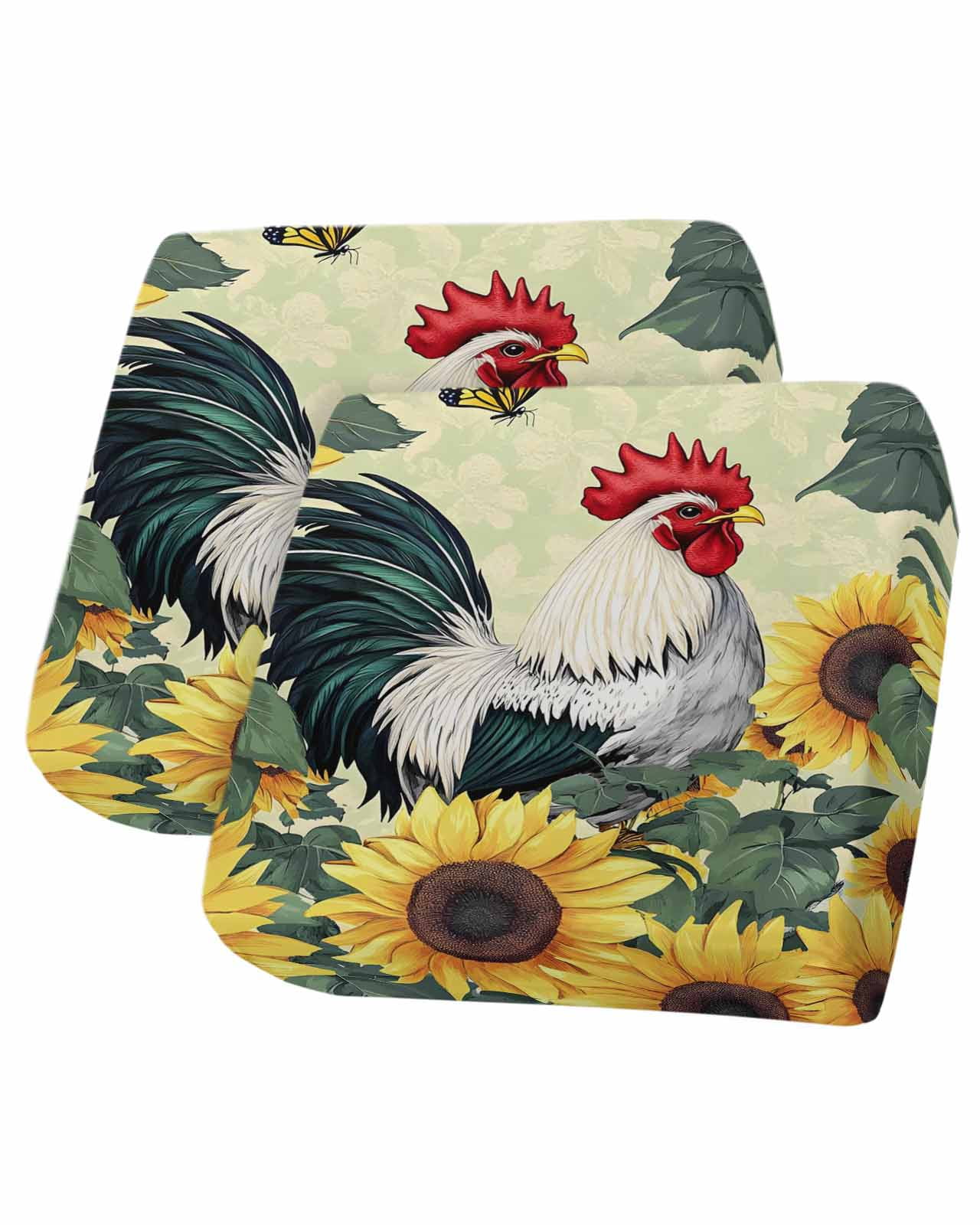 Sunflower Rooster Sofa Couch Cushion Covers Washable, Removable ...