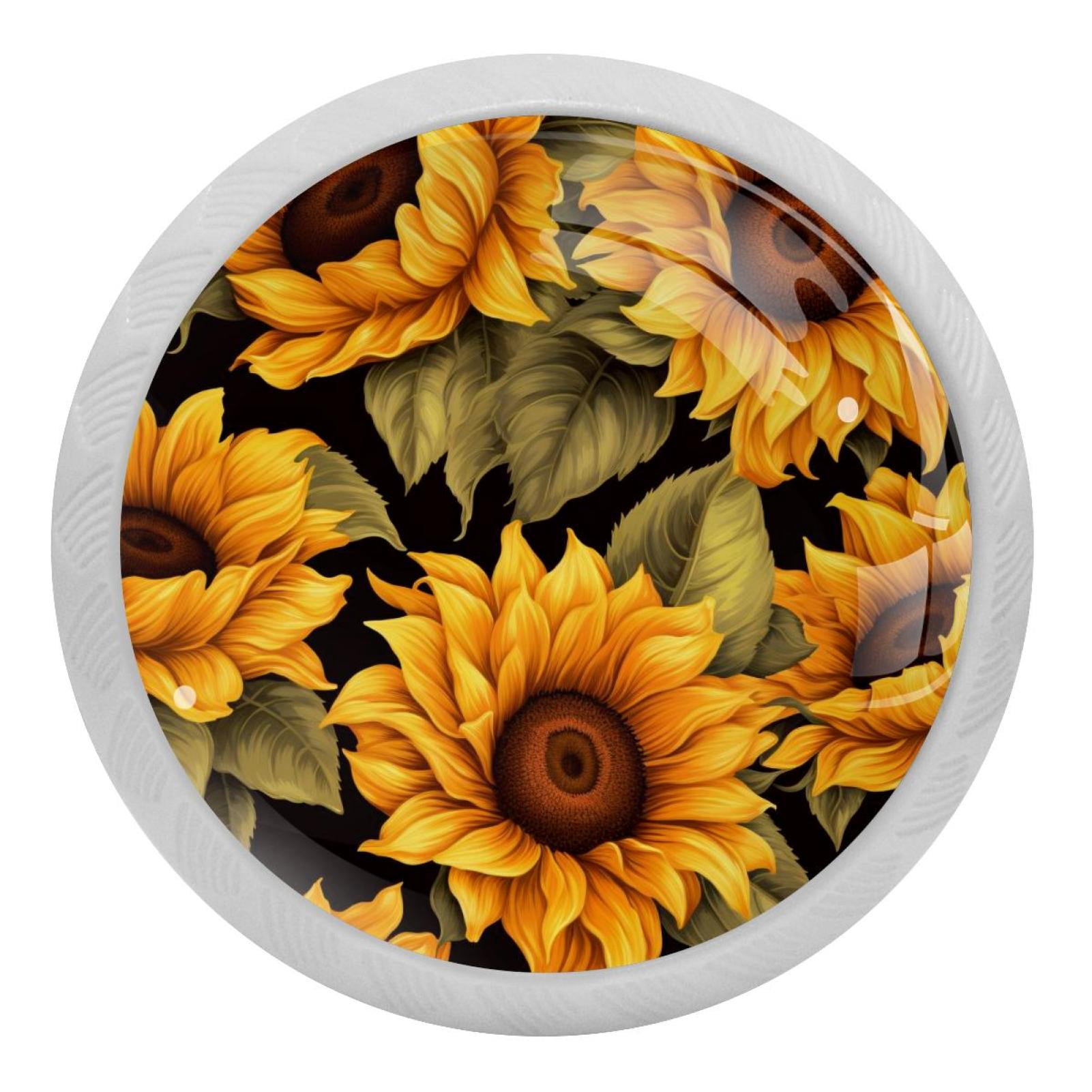 Sunflower Round Glow-in-the-Dark Fluorescent Cabinet and Dresser Knobs ...