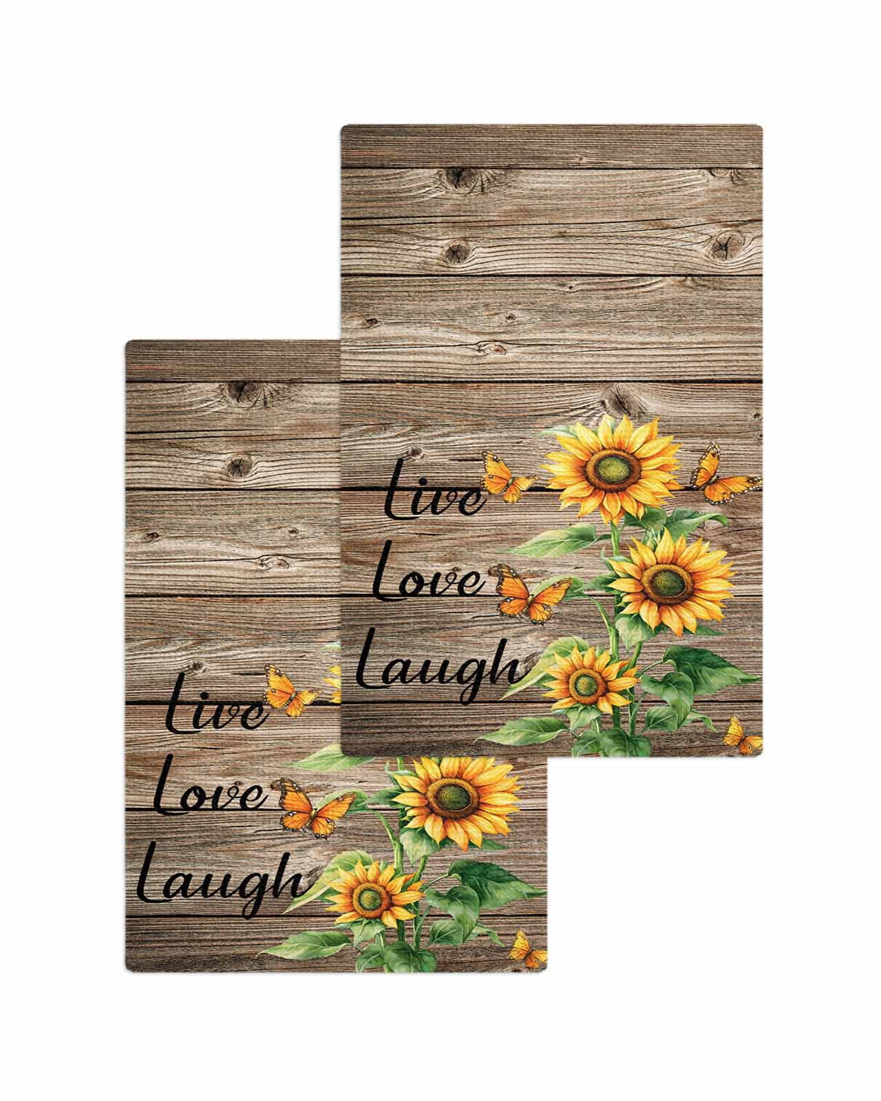 Sunflower Rustic Kitchen Dish Towels for Drying Dishes Set of 2 ...