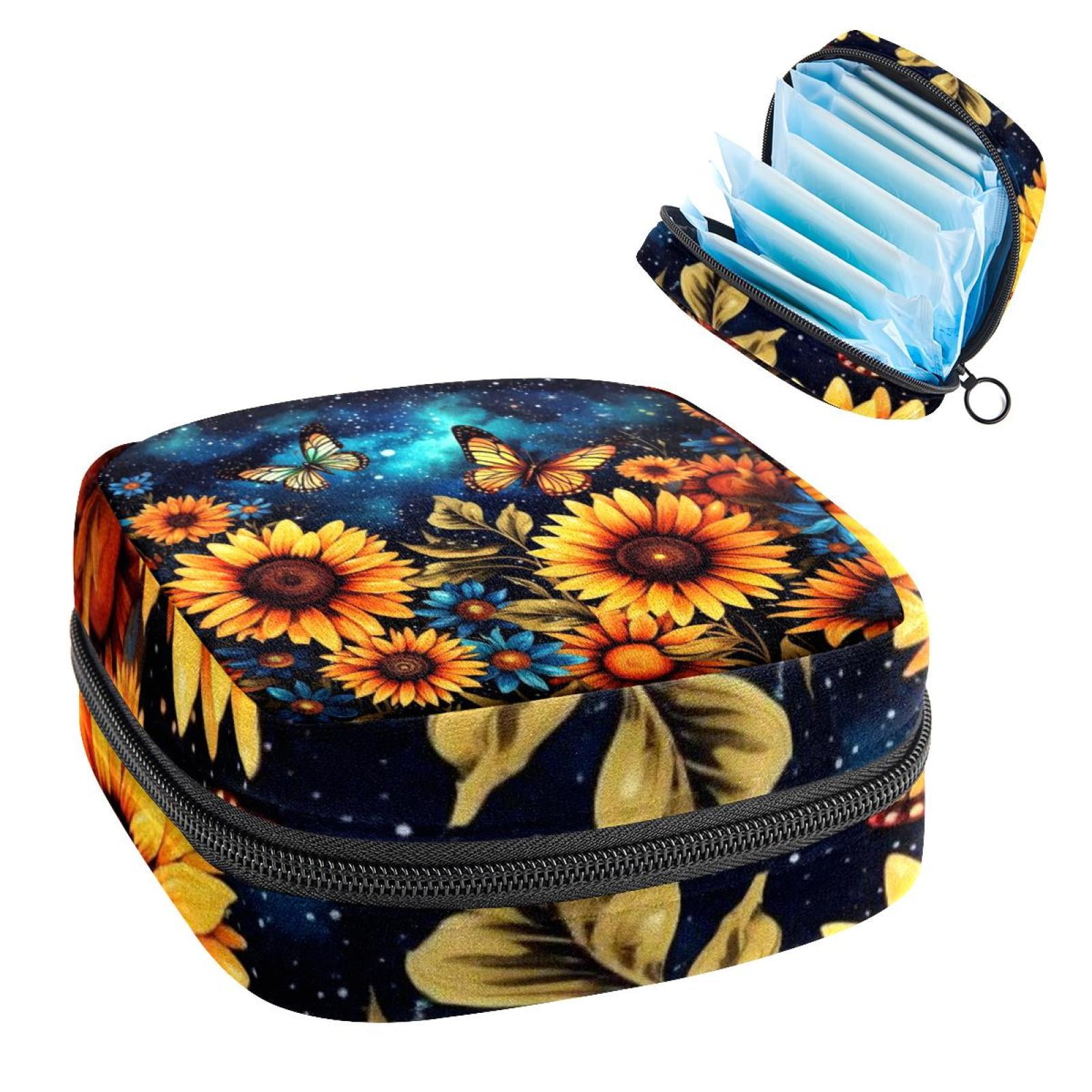 Sunflower Sanitary Napkin Bag Period Pouch Travel Organizer Zipper ...