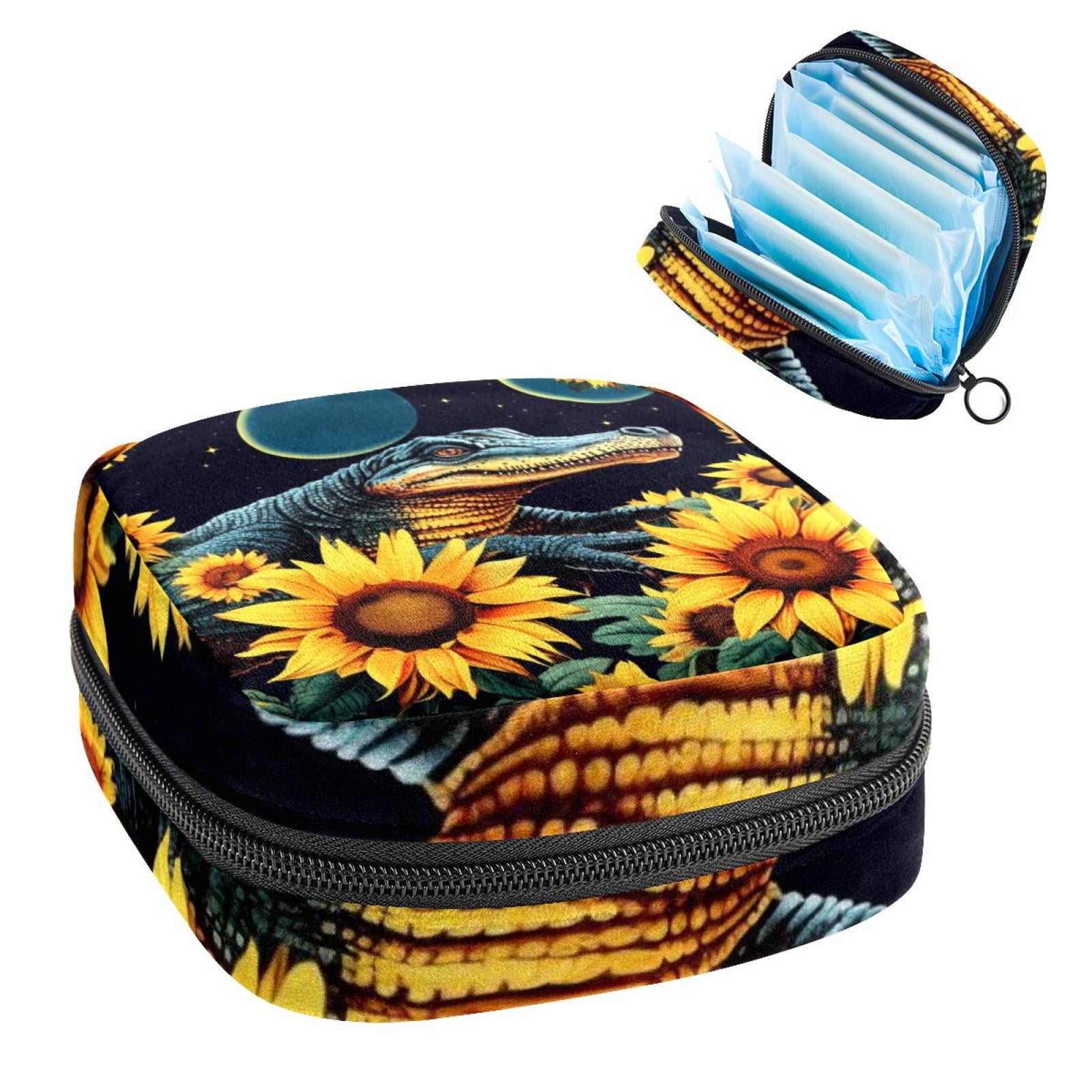 Sunflower Sanitary Napkin Bag Travel Pouch Large Makeup Pouch, Period ...