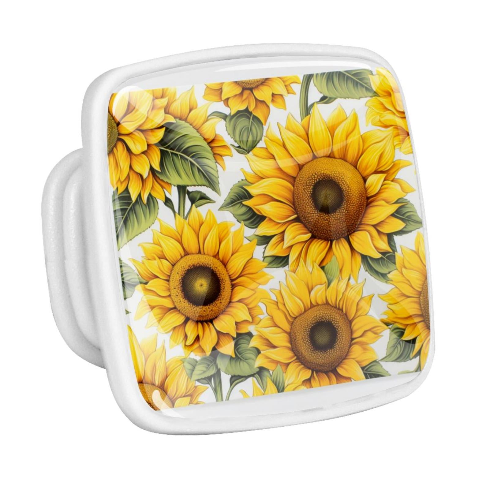 Sunflower Seamless Printing Fluorescent Drawer Pulls with Screws Square ...