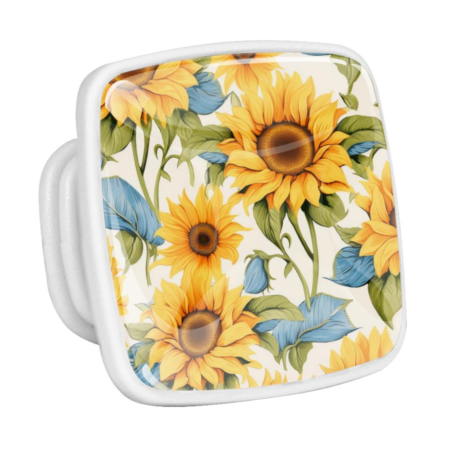 Sunflower Seamless Printing Fluorescent Drawer Pulls with Screws Square ...