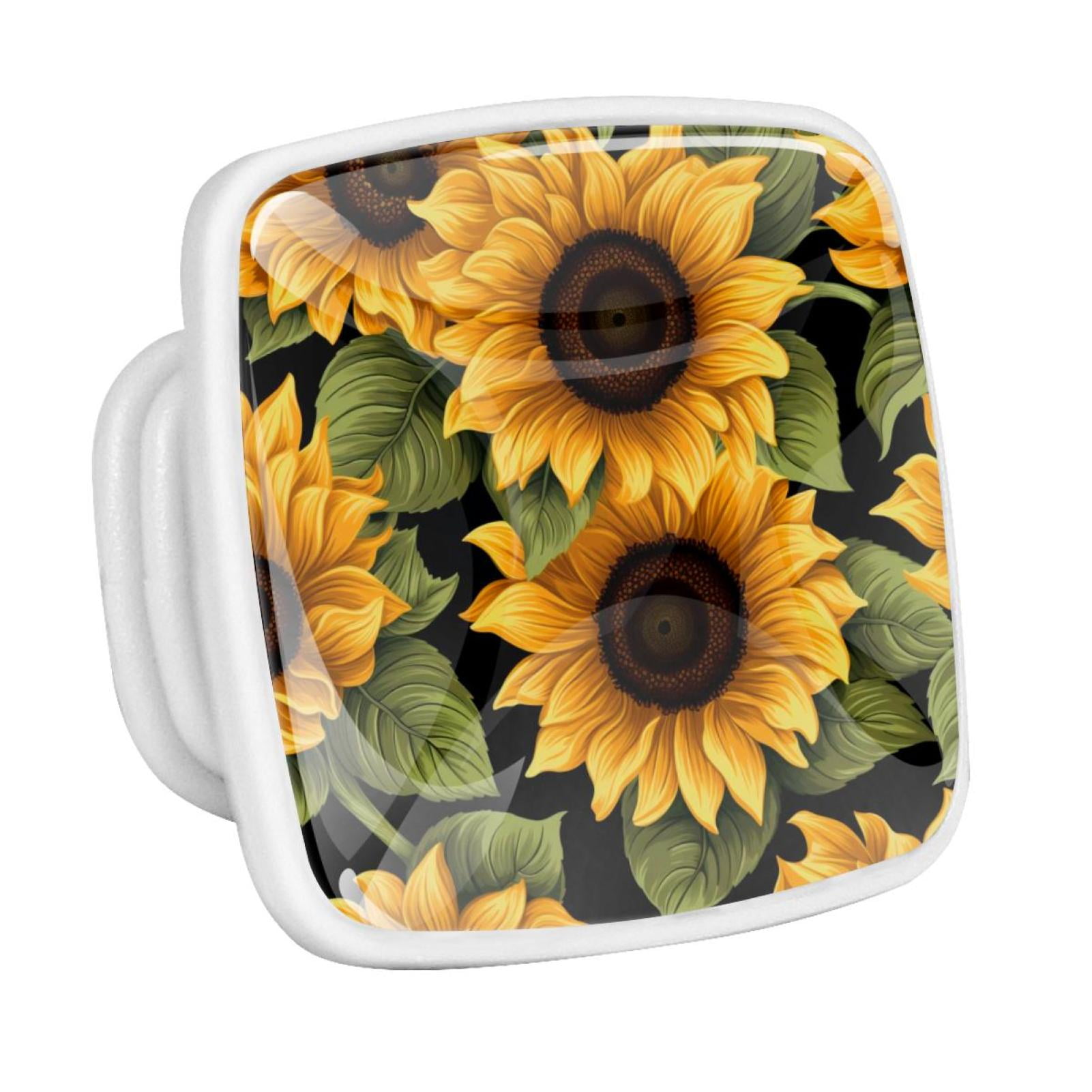 Sunflower Seamless Printing Fluorescent Drawer Pulls with Screws Square ...