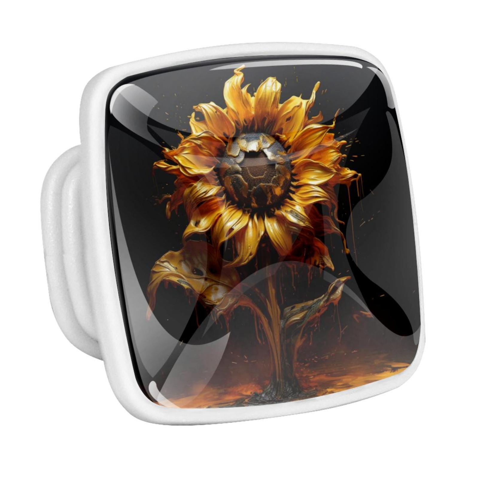 Sunflower Seamless Printing Fluorescent Drawer Pulls with Screws Square ...