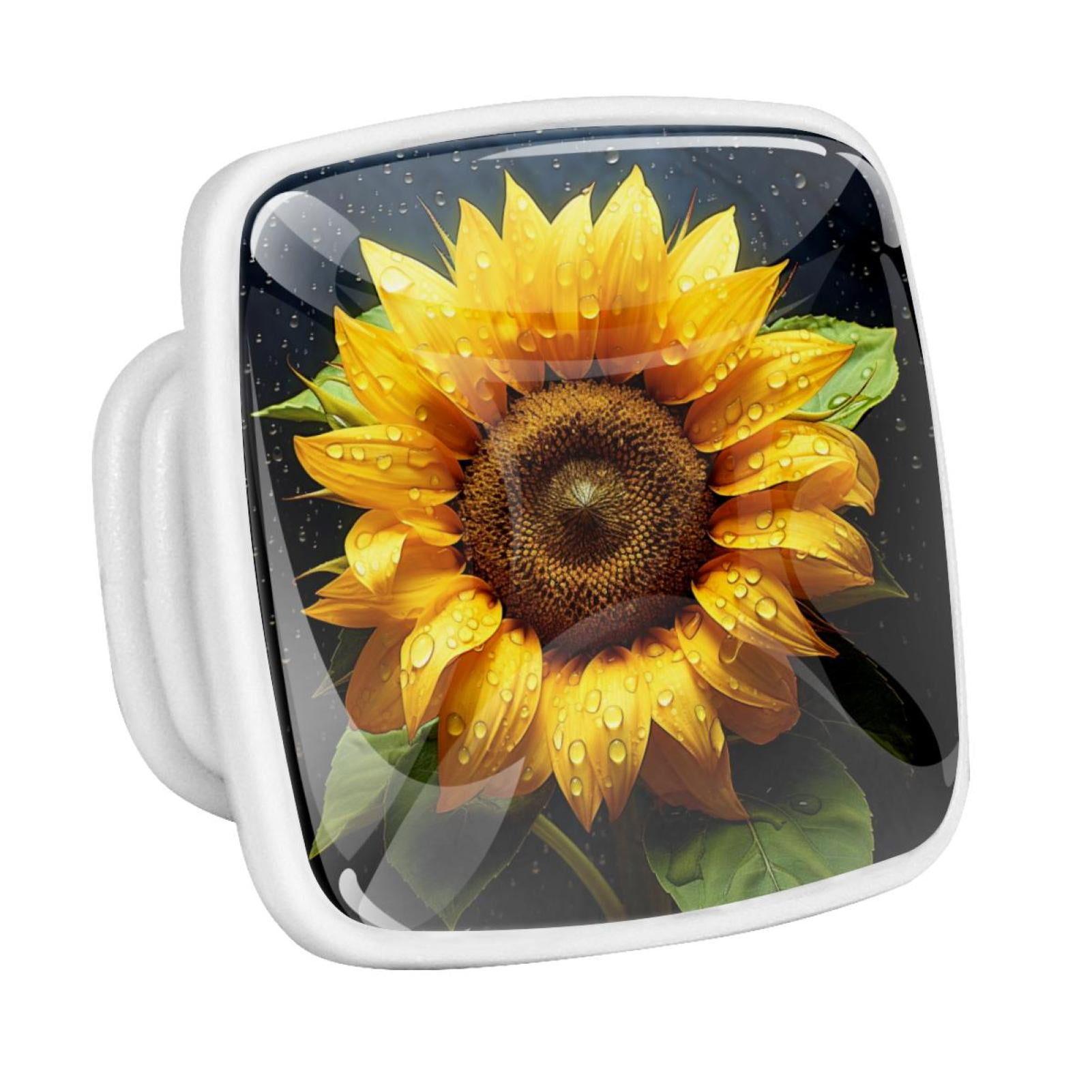 Sunflower Seamless Printing Fluorescent Drawer Pulls with Screws Square ...