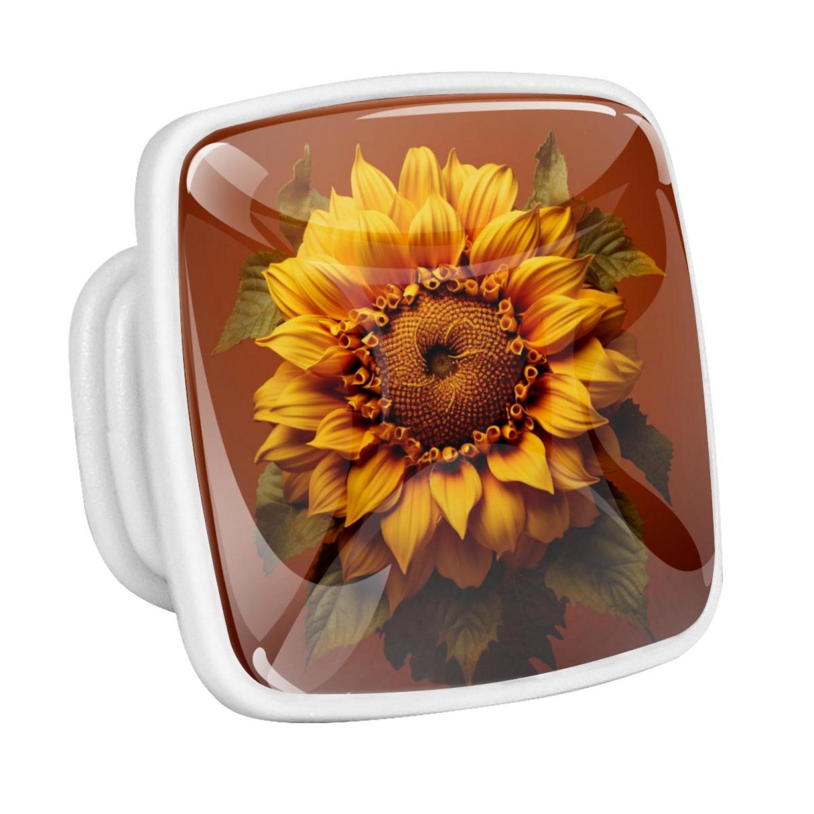 Sunflower Seamless Printing Fluorescent Drawer Pulls with Screws Square ...