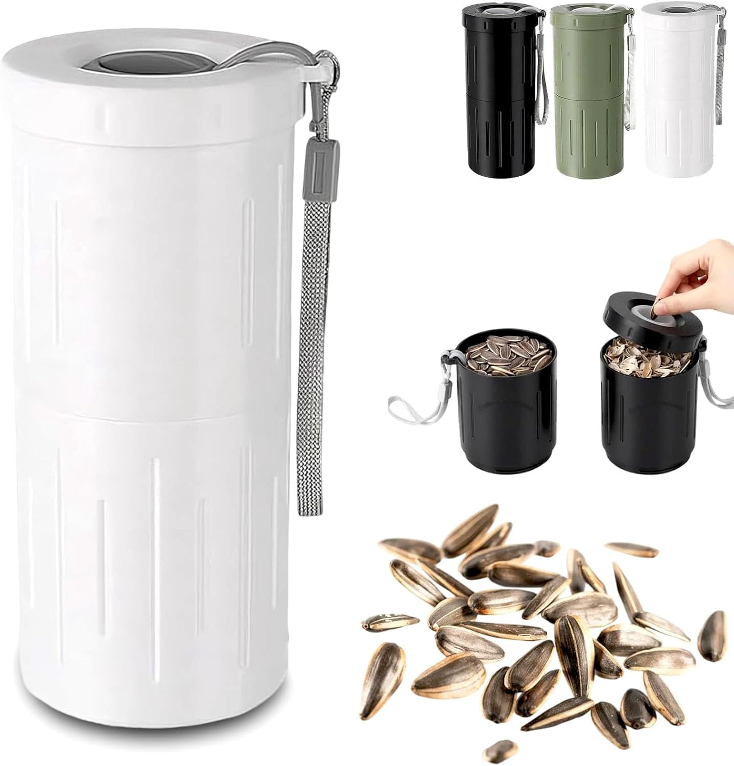 Sunflower Seed Spit Cup with Seed Storage & Shell Disposal – Portable ...