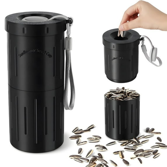 Sunflower Seed Spit Cup, Sunflower Seed Holder and Spit Cup, Portable 2-in-1 Seed Storage and ...