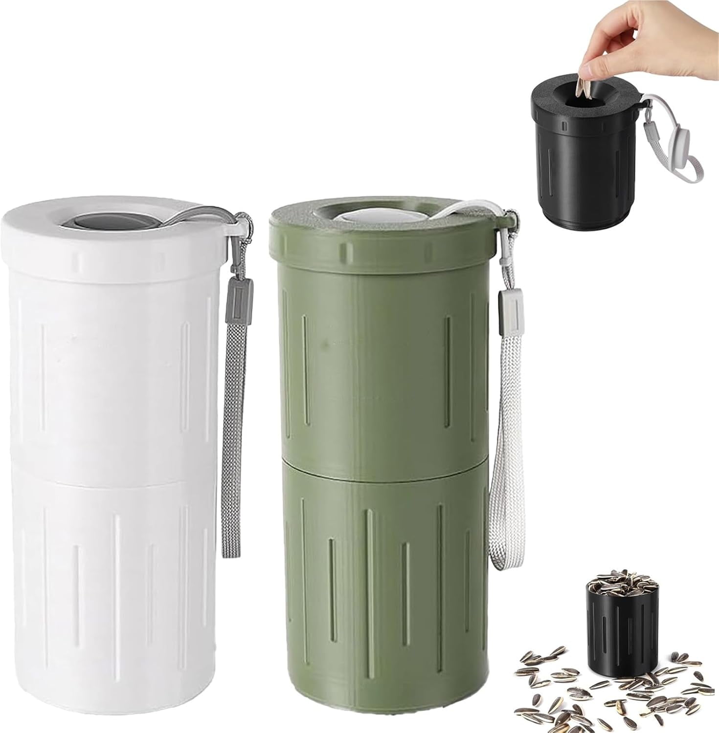 Sunflower Seed Spit Cup, with Seed Organizer & Shell Storage, Snack ...