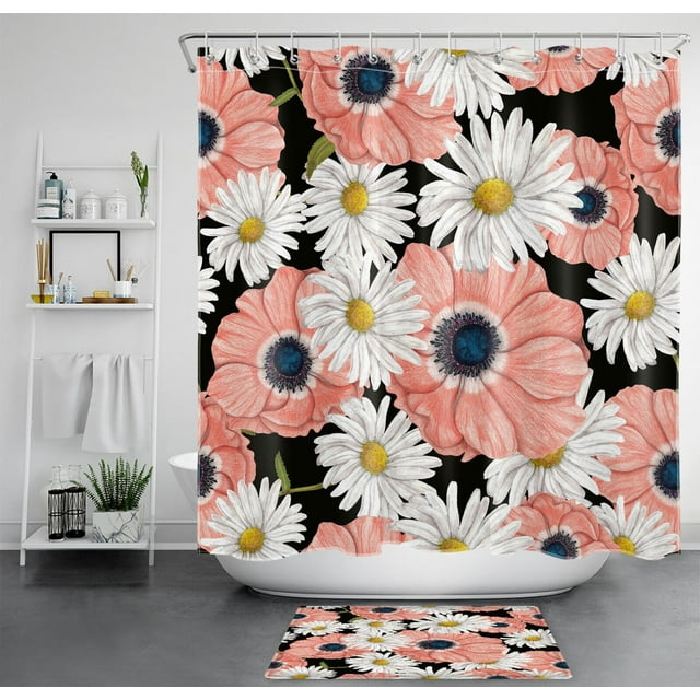 Sunflower Serenity Bath Set Vibrant Yellow Blossoms With Soft Pink