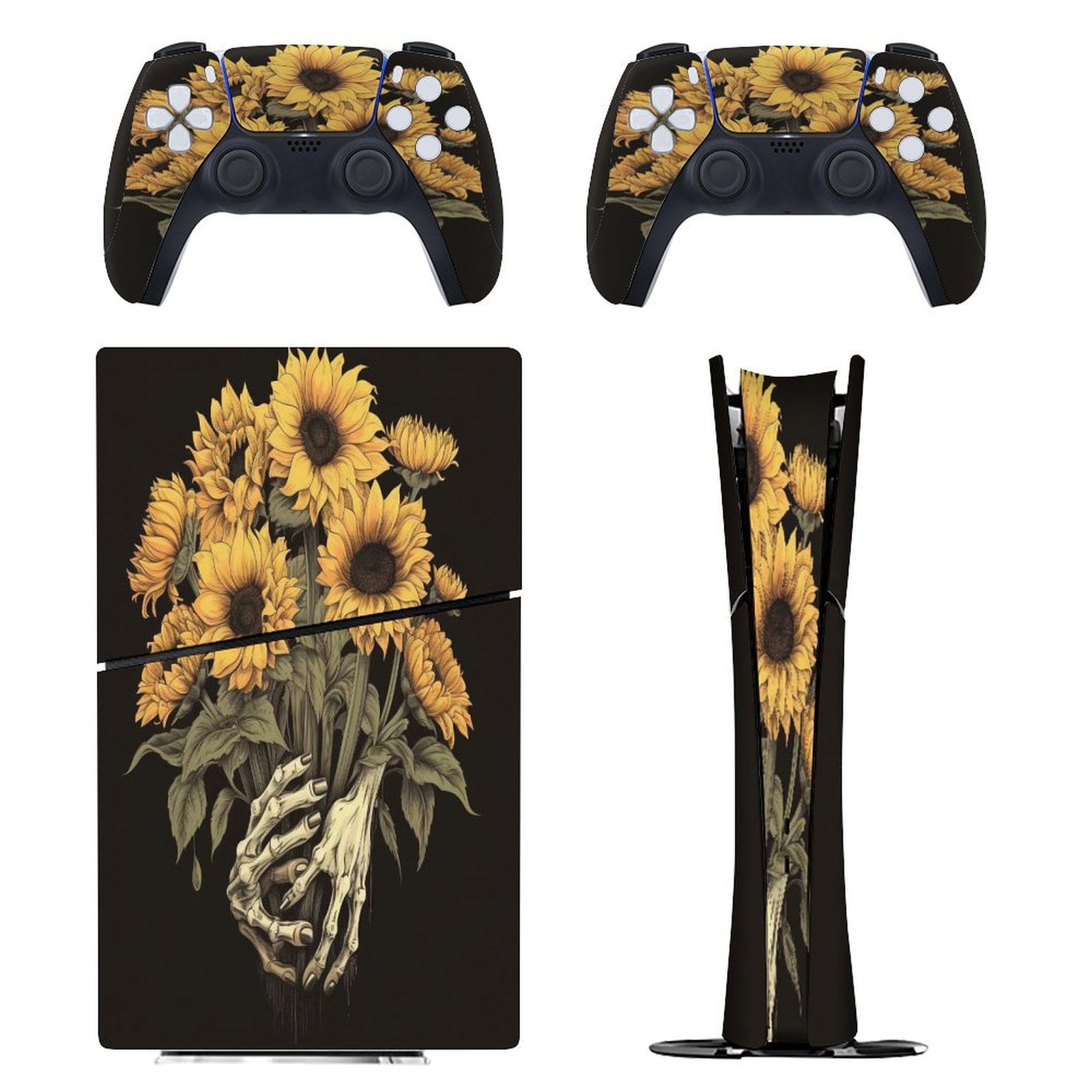 Sunflower Skull (2) PS5/PS5 Slim Digital Disc Skin Sticker For Console ...