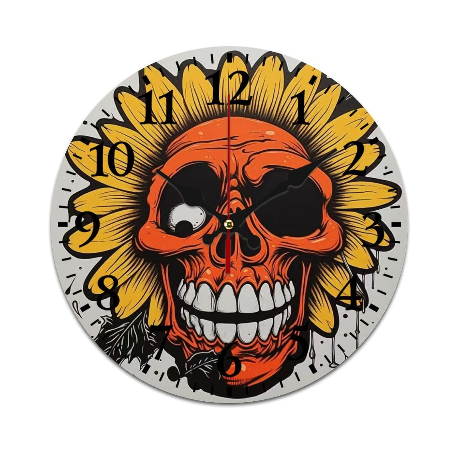 Sunflower Skull (9) Wall Clock Modern Design Clocks Wall Hanging Home ...