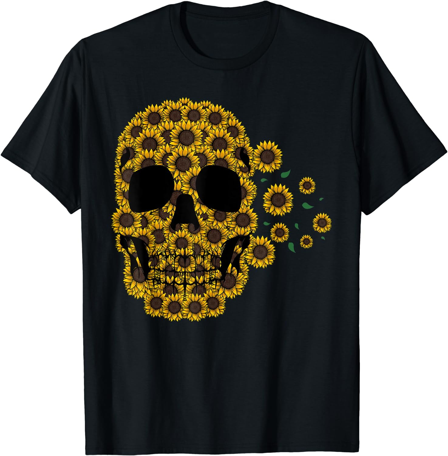 Sunflower Skull Lazy Halloween Costume Cute Skeleton T-Shirt - Walmart.com