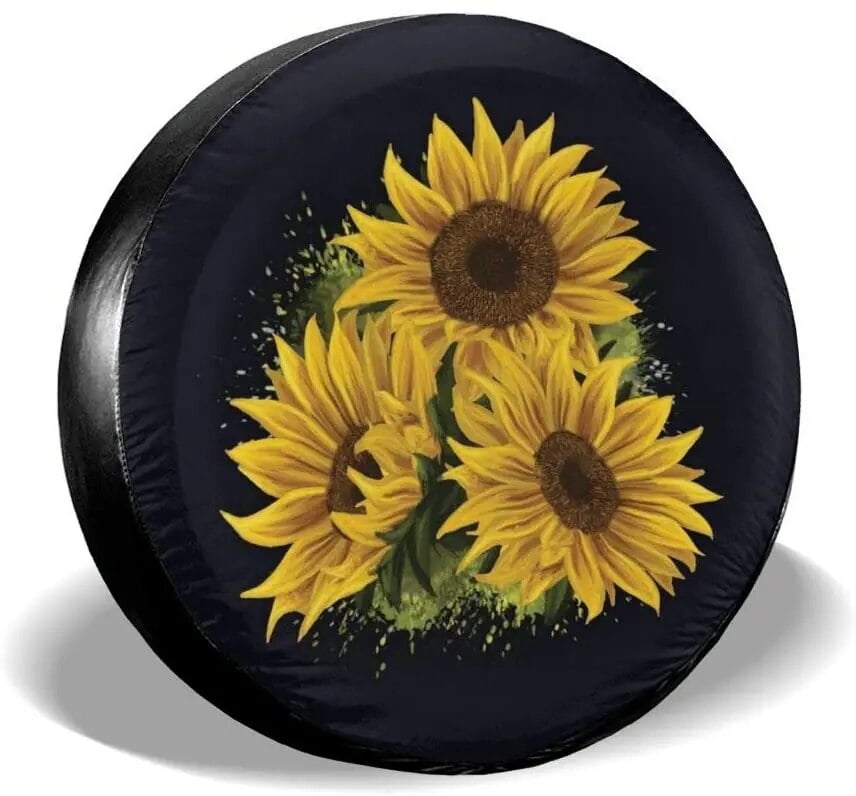 Sunflower Spare Tire Cover Waterproof Dust Proof Uv Sun Wheel Tire