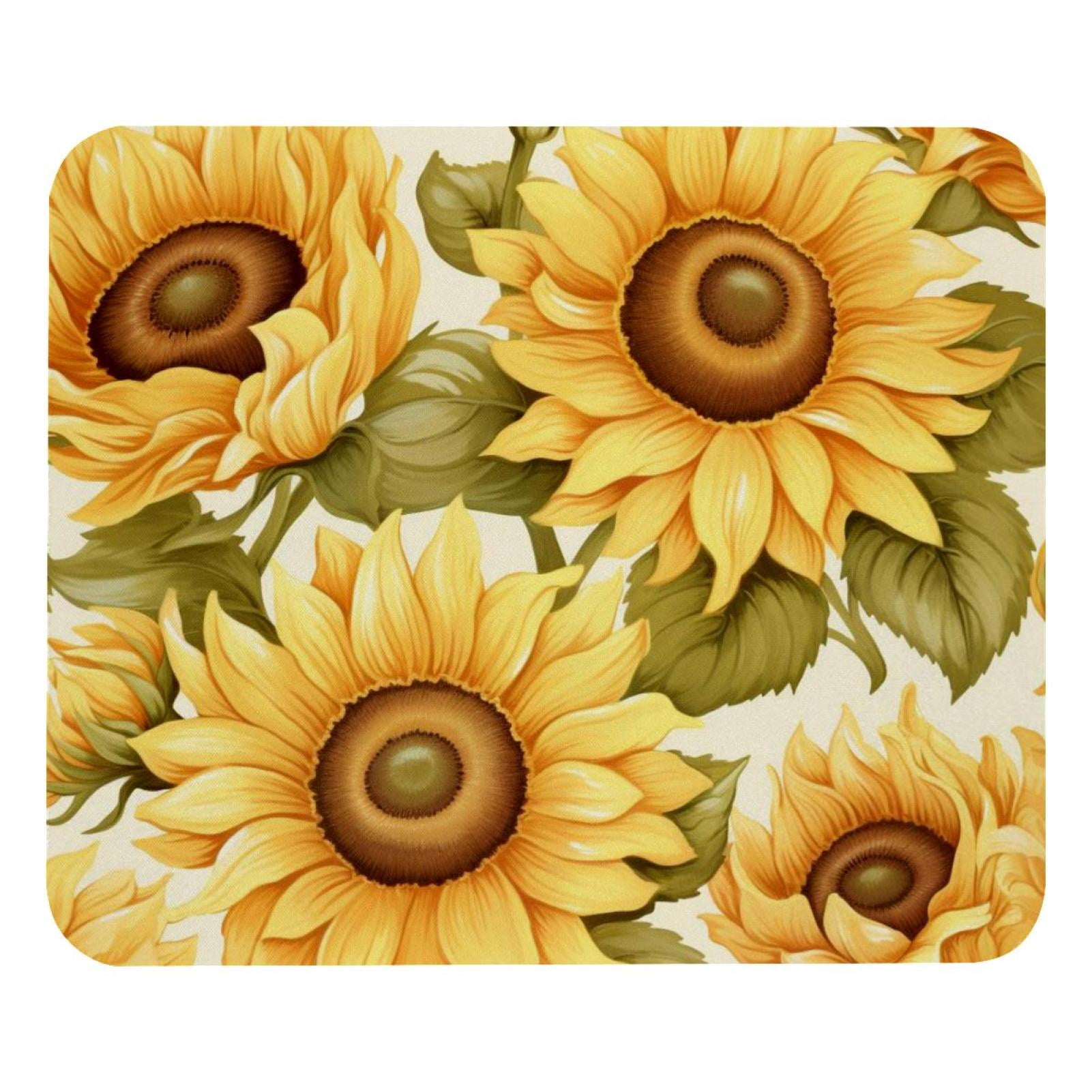 Sunflower Square Desk Mat Gaming Mouse Pad, 8.3x9.8 Inch Non-Slip ...