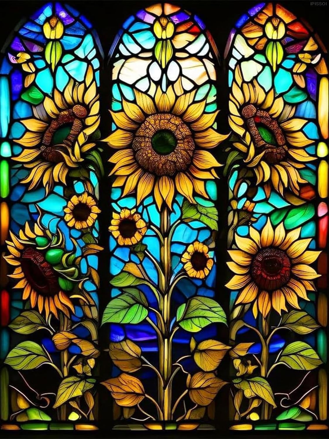 Sunflower Stained Glass Diamond Painting Kit for Adult Beginners ...