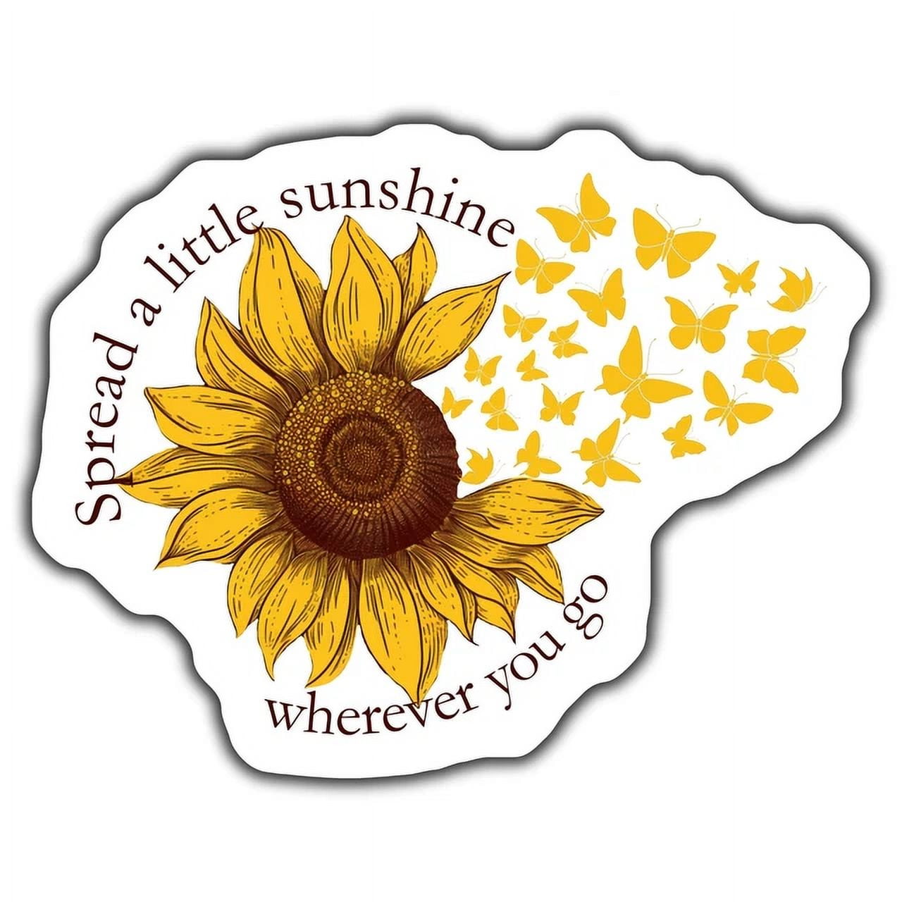Sunflower Sticker, Motivational Sunflower Decal, Yellow Flower ...