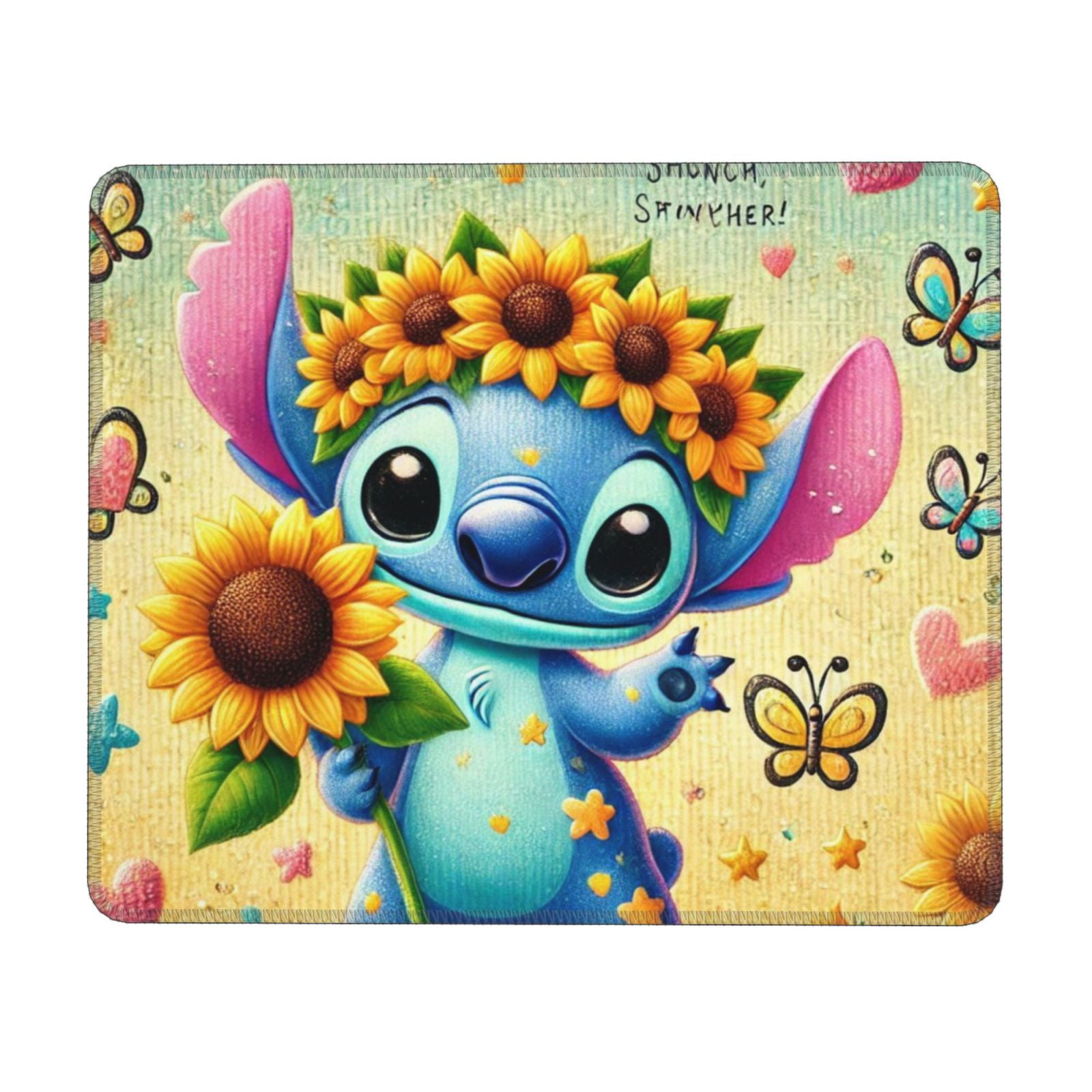 Sunflower Stitch Mouse Pad with Non-Slip Rubber Base,Mousepad Washable ...