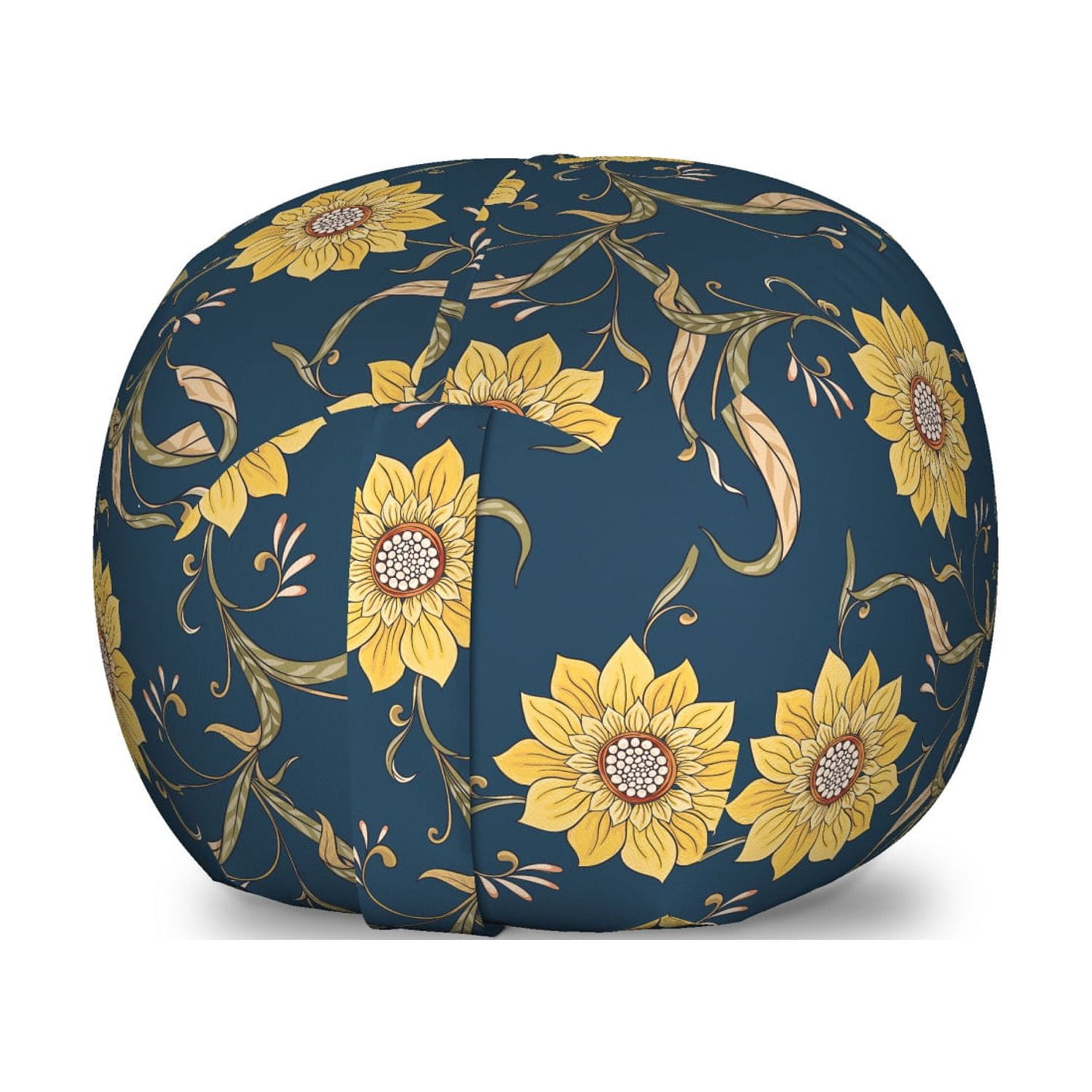 Sunflower Storage Toy Bag Chair, Helianthus Floral Wild Pointy Petals ...