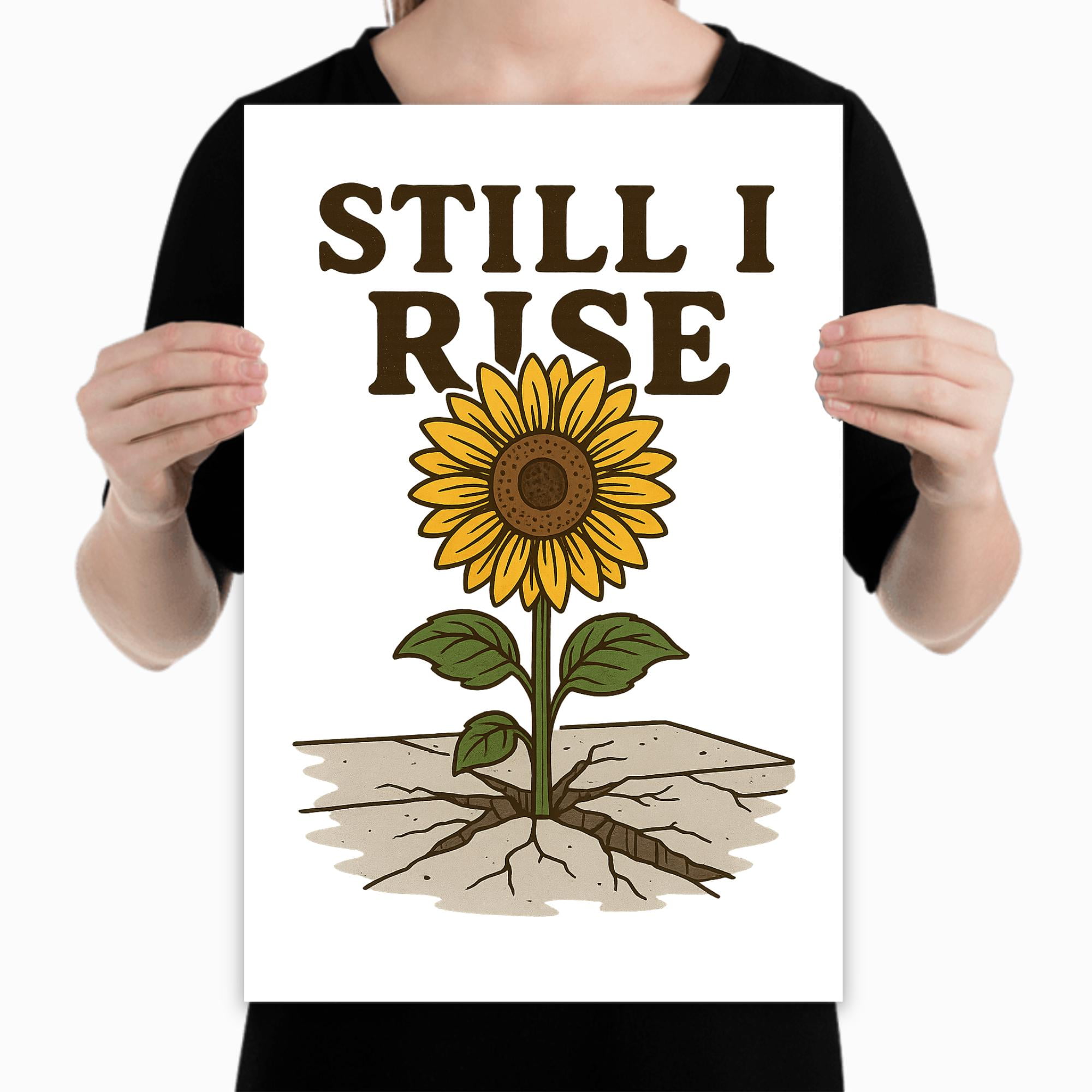 Sunflower Strength Poster, Motivational Decor for Growth Mindset Lovers ...