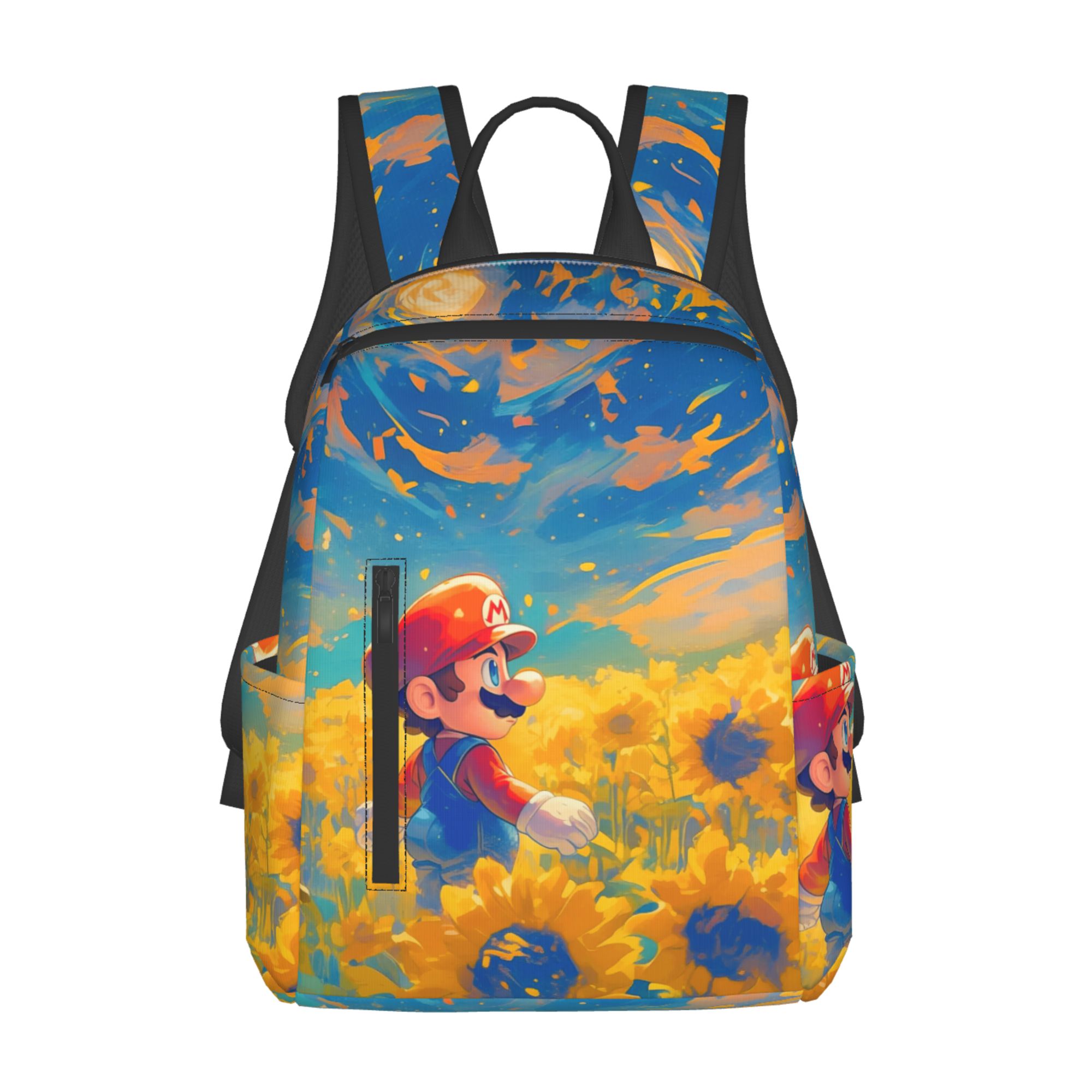 Sunflower Su-per Ma-rio Lightweight Backpack, Holiday Travel Vacation ...