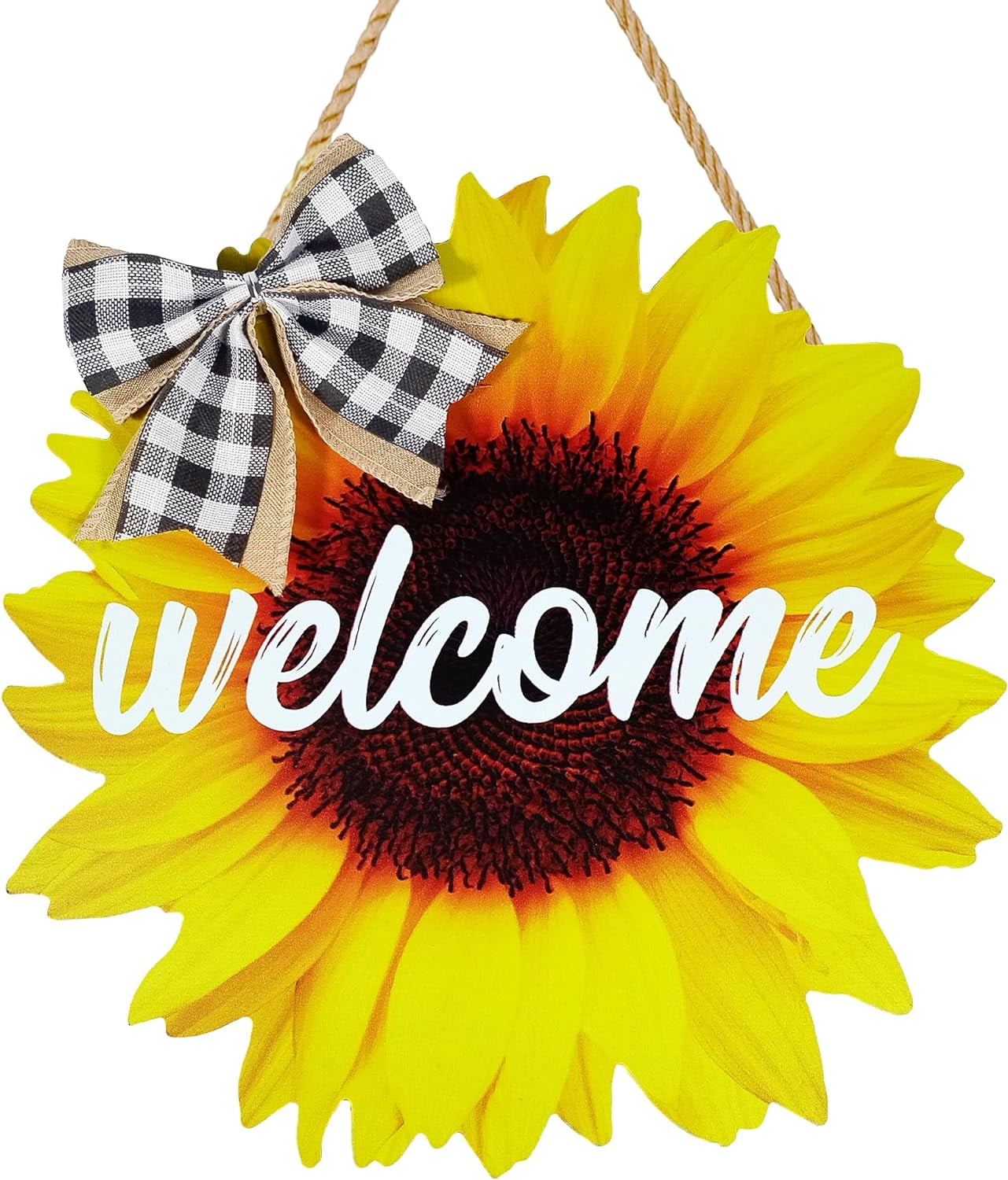 Sunflower Summer Welcome Door Hanger Sign for Front Door Decoration ...