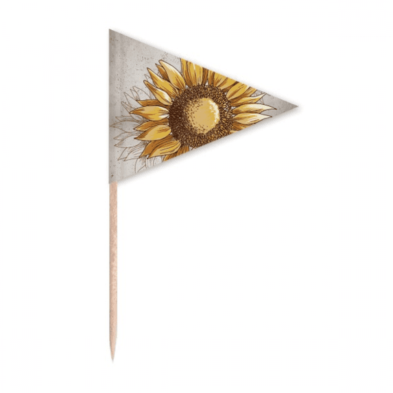 Sunflower Sunflower Flower Toothpick Triangle Cupcake Toppers Flag ...