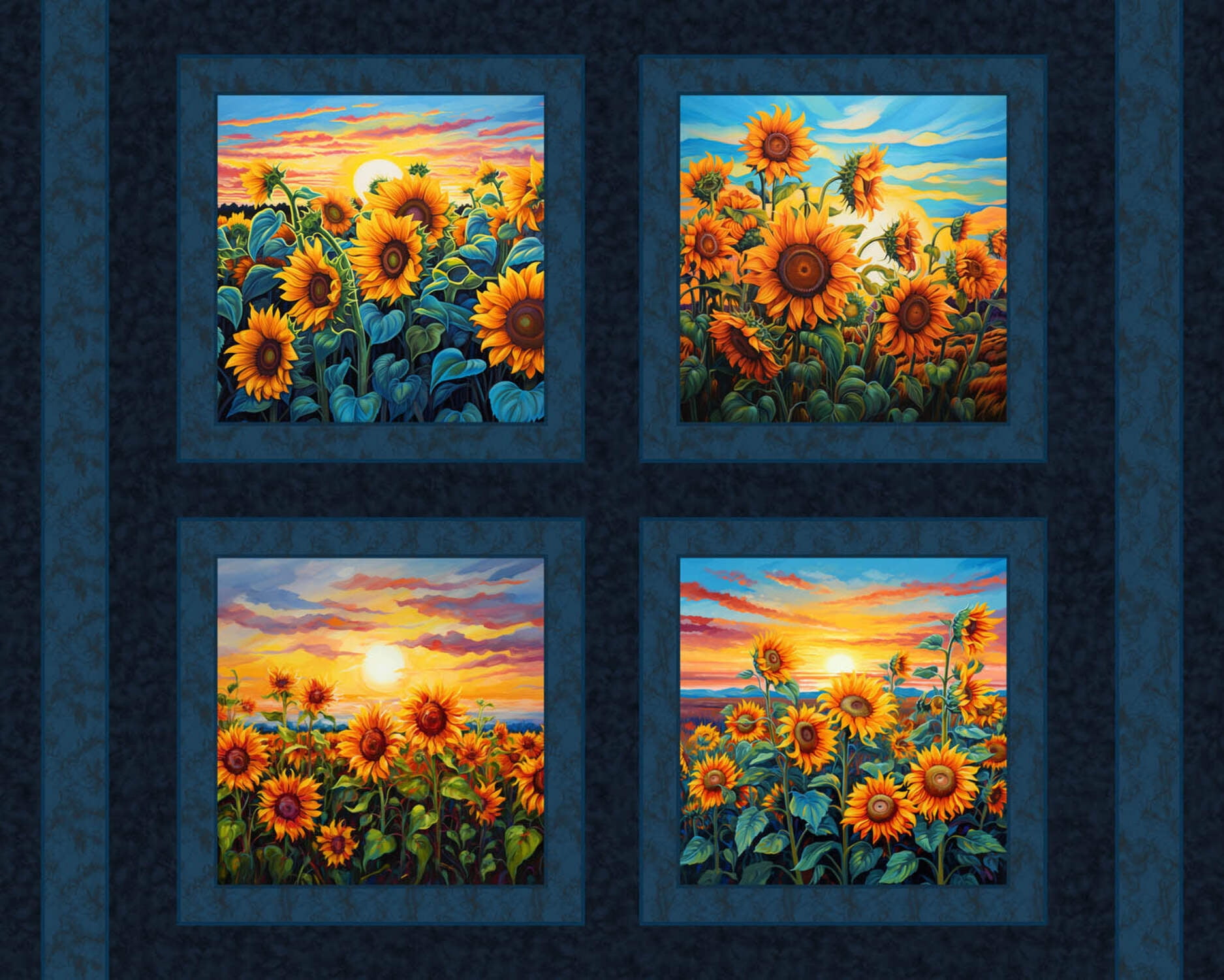 Sunflower Sunrise Pillow Panel Cotton Fabric - Walmart.com