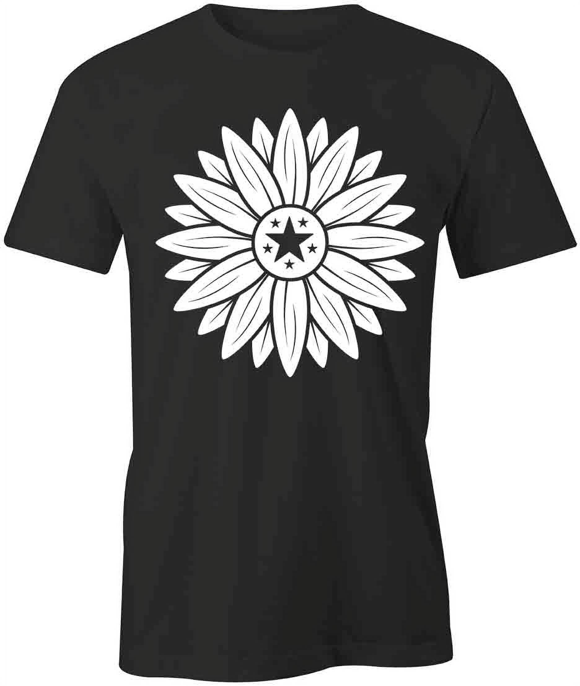Sunflower T-Shirt | Pretty Flower Black Tee Gift - Walmart.com