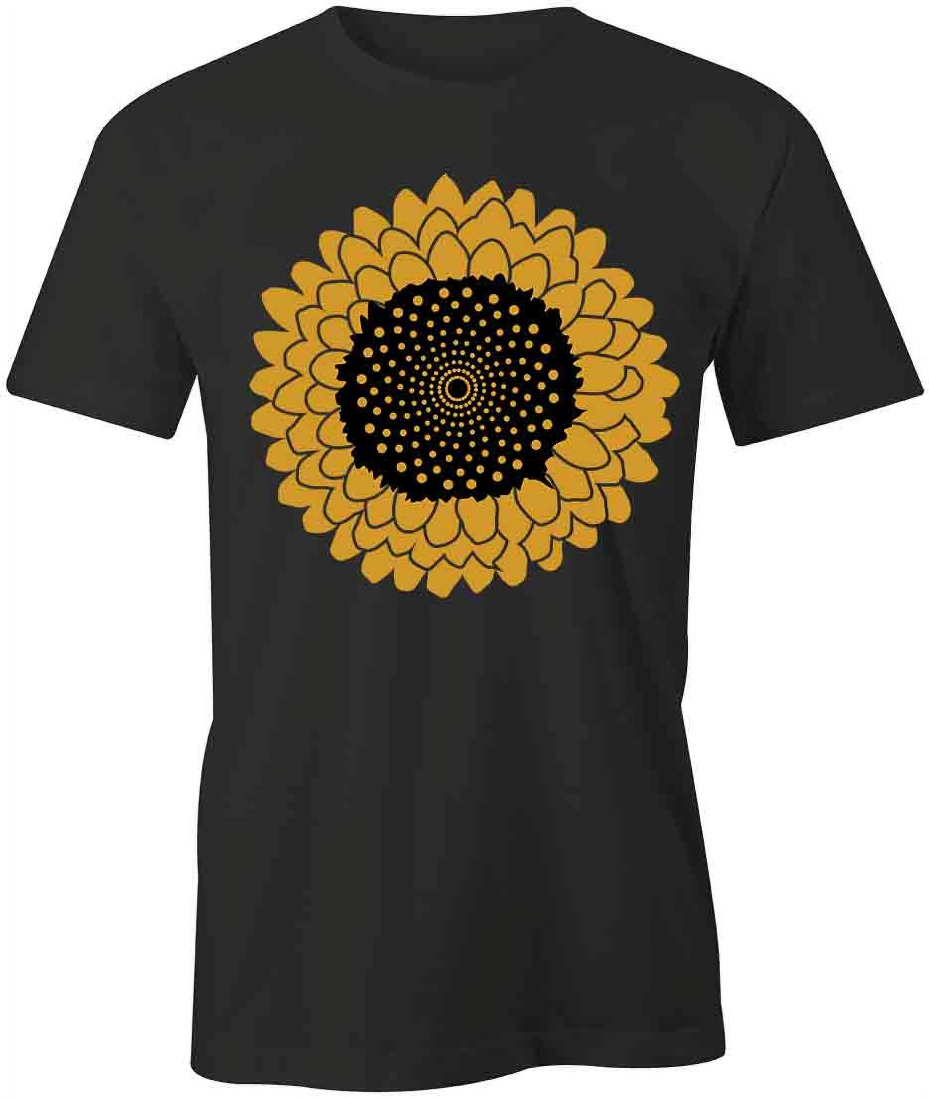 Sunflower T-Shirt | Pretty Flower Black Tee Gift - Walmart.com
