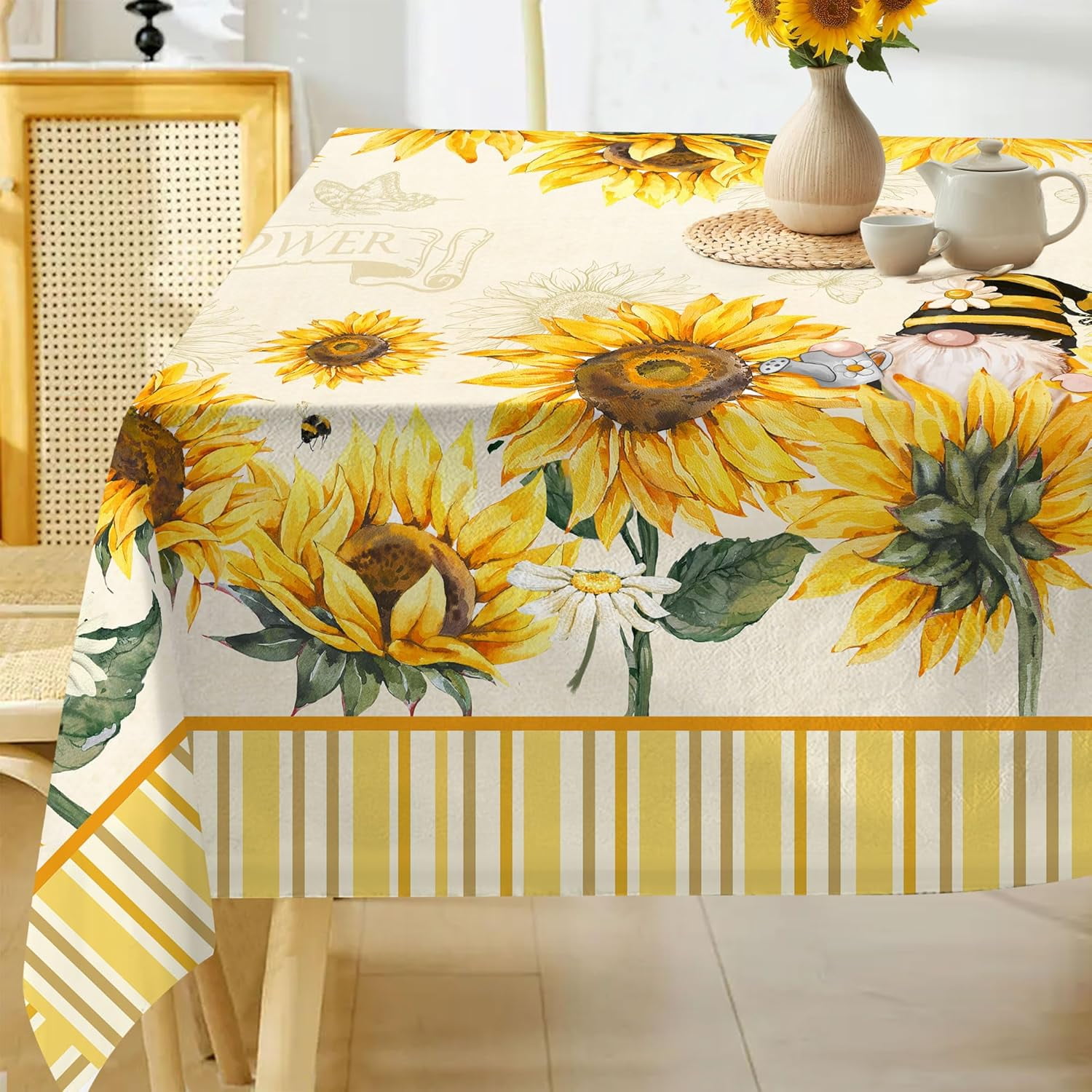 Sunflower Tablecloth 60x120 Inch Summer and Spring Rectangle Yellow ...