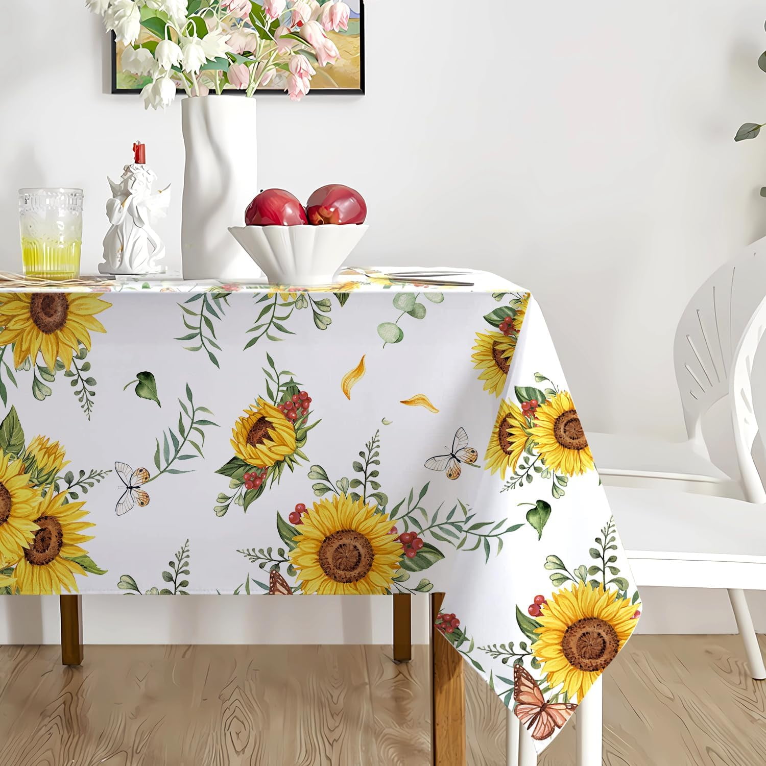 Sunflower Tablecloth Yellow Floral Table Cloth for Rectangle Tables ...