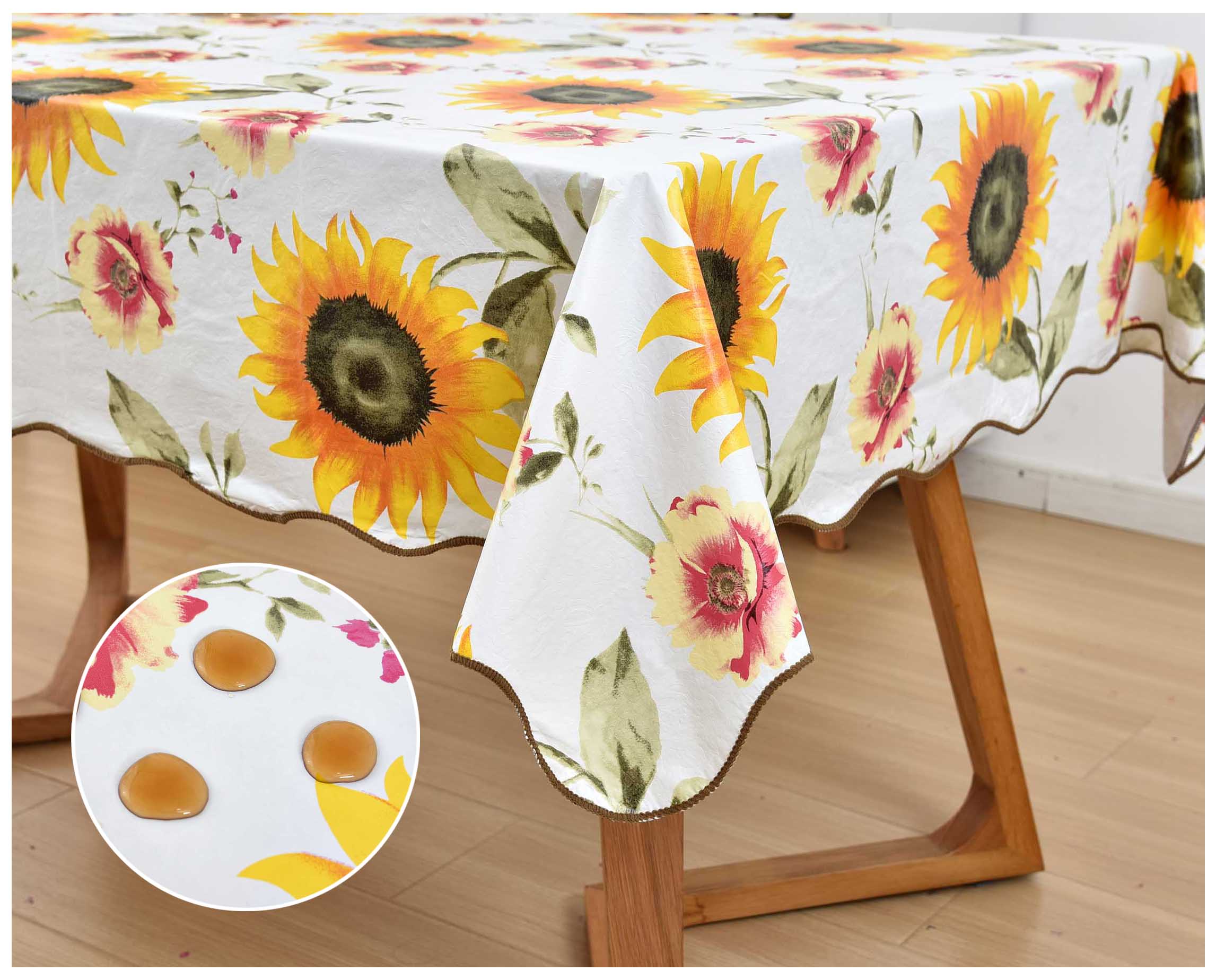 Ray Star Vinyl Party Tablecloths 60in Round Spring Tablecloth Plastic ...