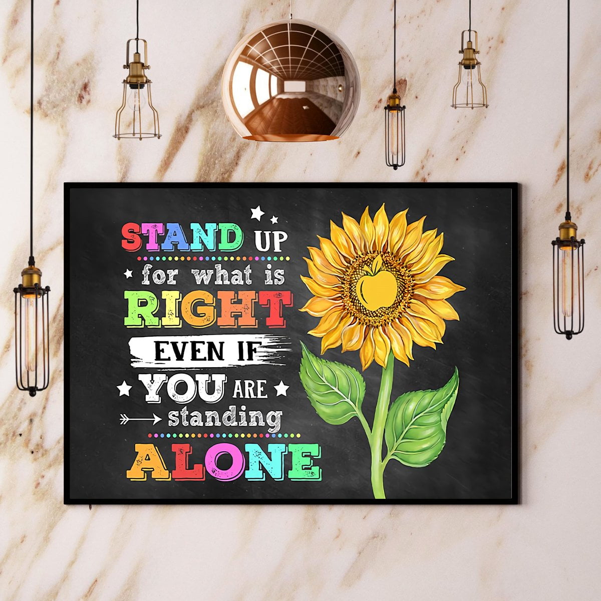 Sunflower Teacher Stand For Right Thing Paper Poster No Frame Matte ...