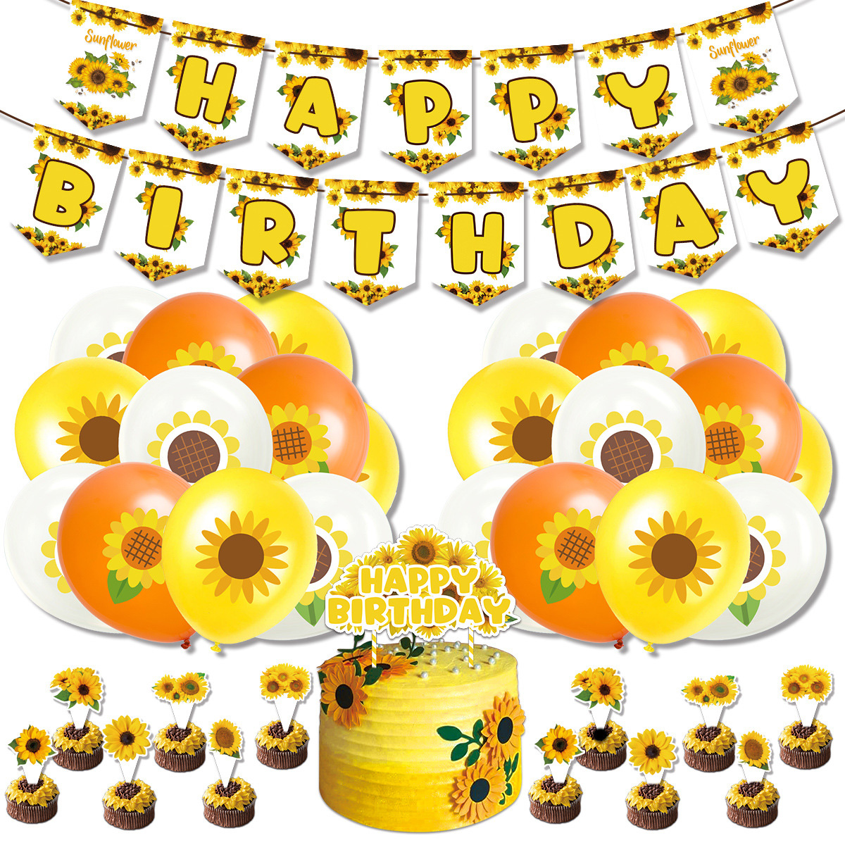 Sunflower Theme Birthday Party Decorations,Girls Boys Birthday Party ...