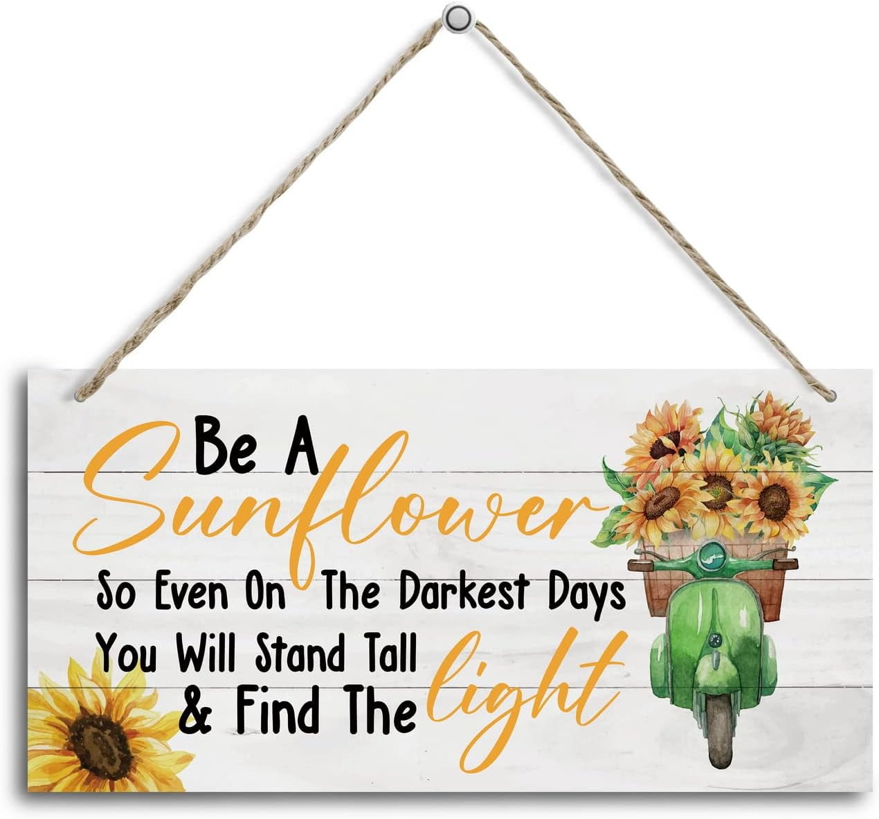 Sunflower Themed Wood Decor Sign, Be Like a Sunflower-Bright, Happy ...