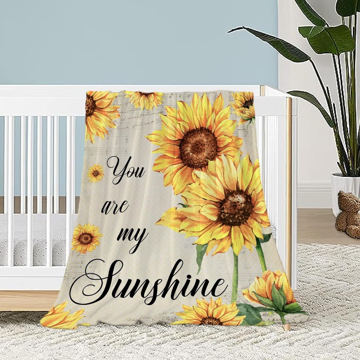 Sunflower Throw Blanket for Baby Small Spring Summer Floral Blanket ...