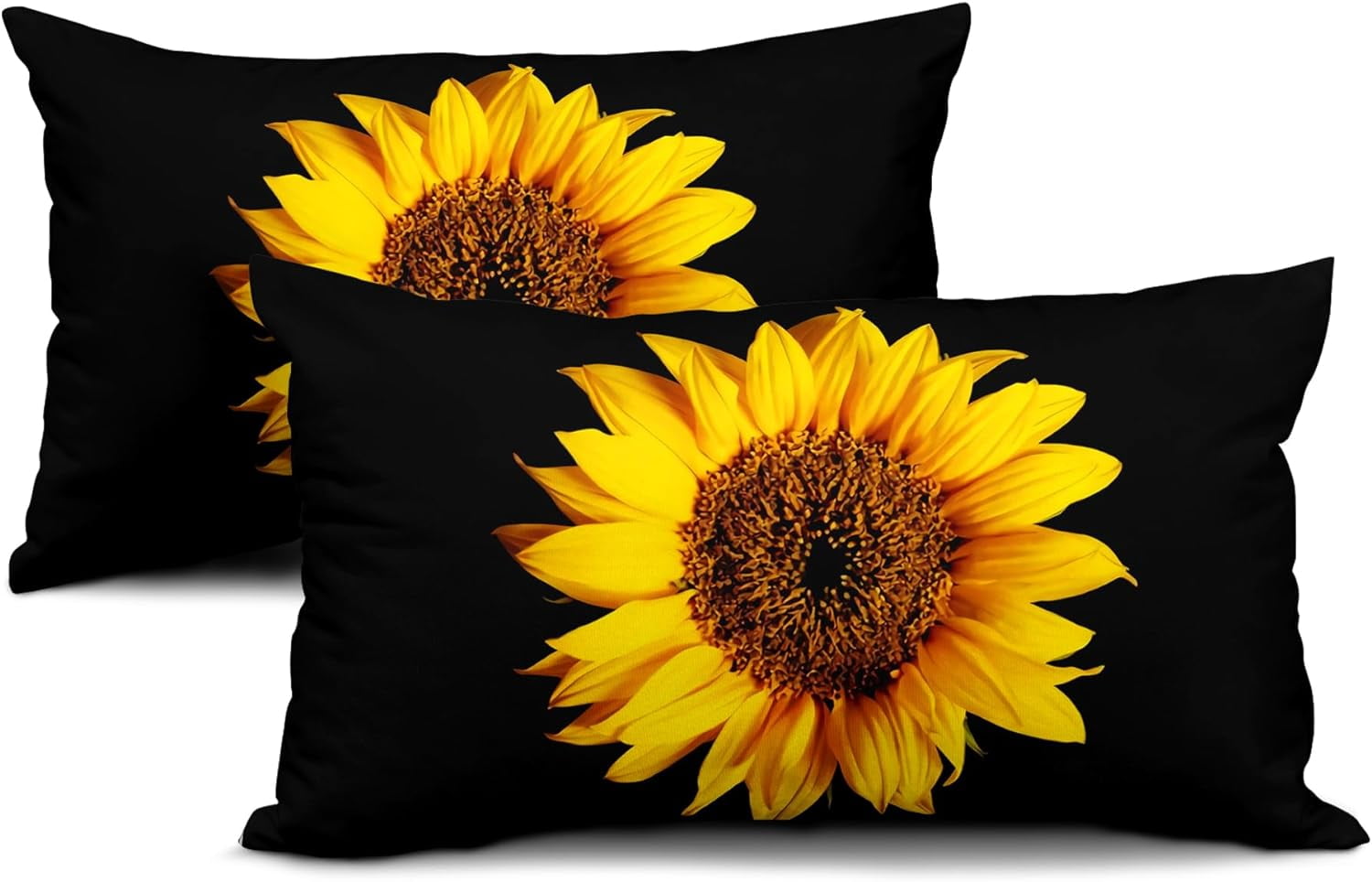 Sunflower Throw Pillow Covers - 2 Pcs Floral Pillowcase 12x20 Sunflower ...