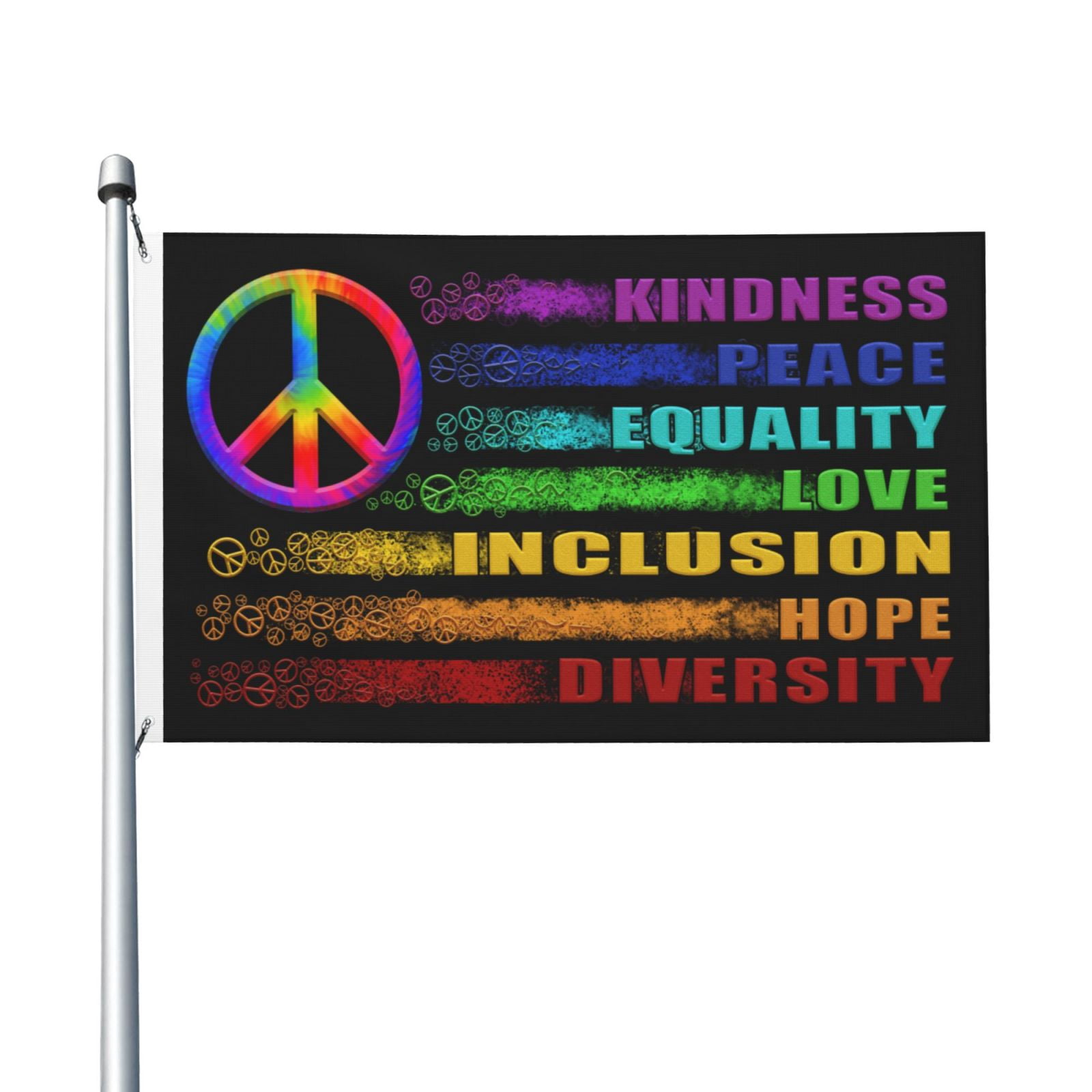 Sunflower Tie Dye Peace Flag 3x5 Ft - Inspirational Outdoor Decoration ...
