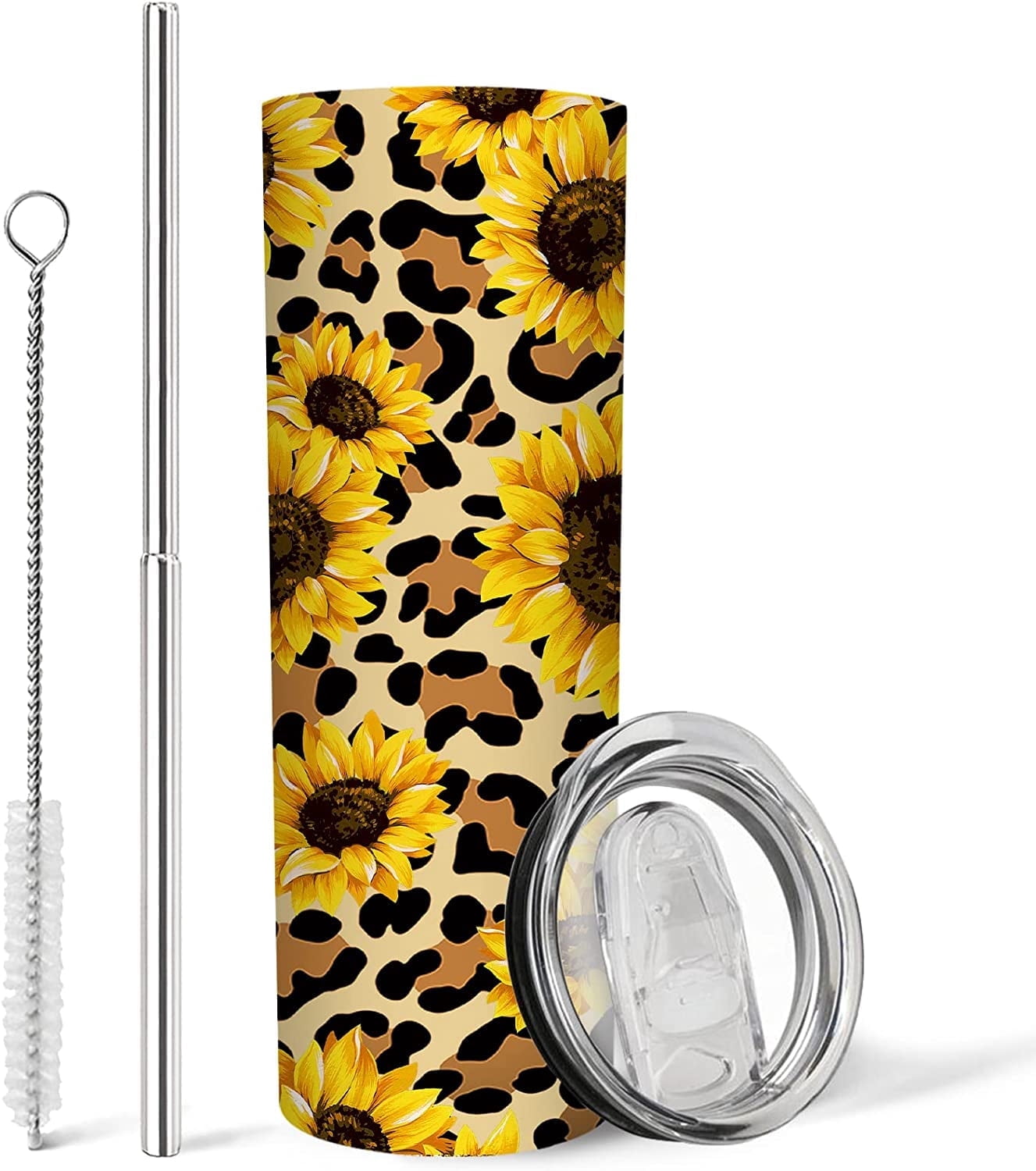 Sunflower Tumbler- Sunflower Tumbler with Lid and Straw - Sunflower ...