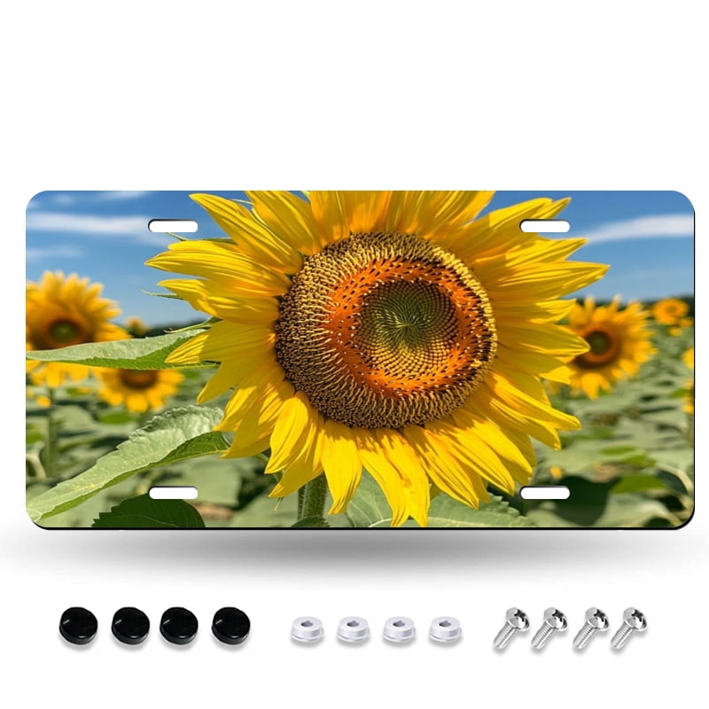 Sunflower Under the Sun License Plate Frame, Decorative Novelty License ...