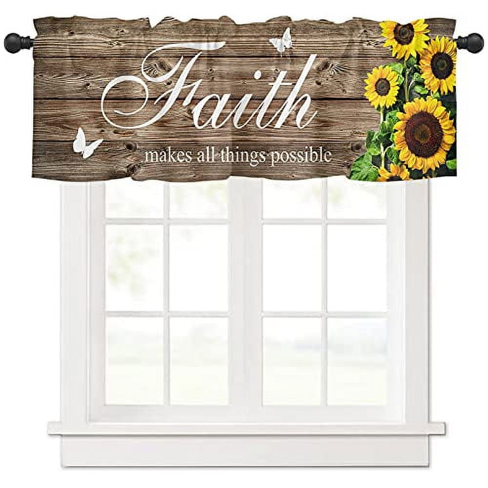 Sunflower Valances Curtain Sunflower Kitchen Windows Valances Rod ...