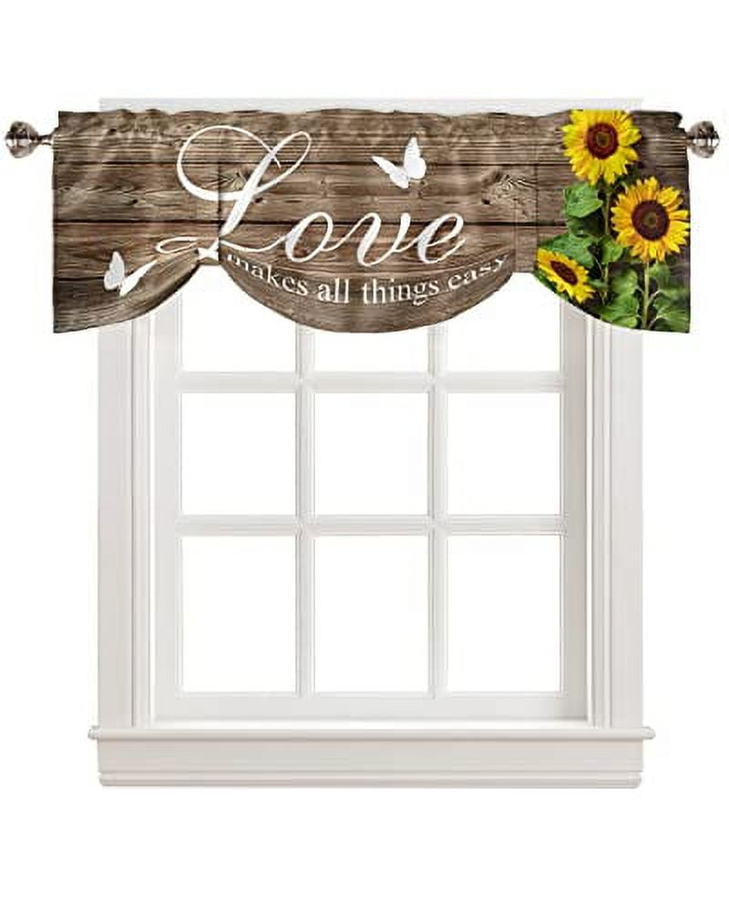 Sunflower Valances Curtain Sunflower Kitchen Windows Valances Rod ...
